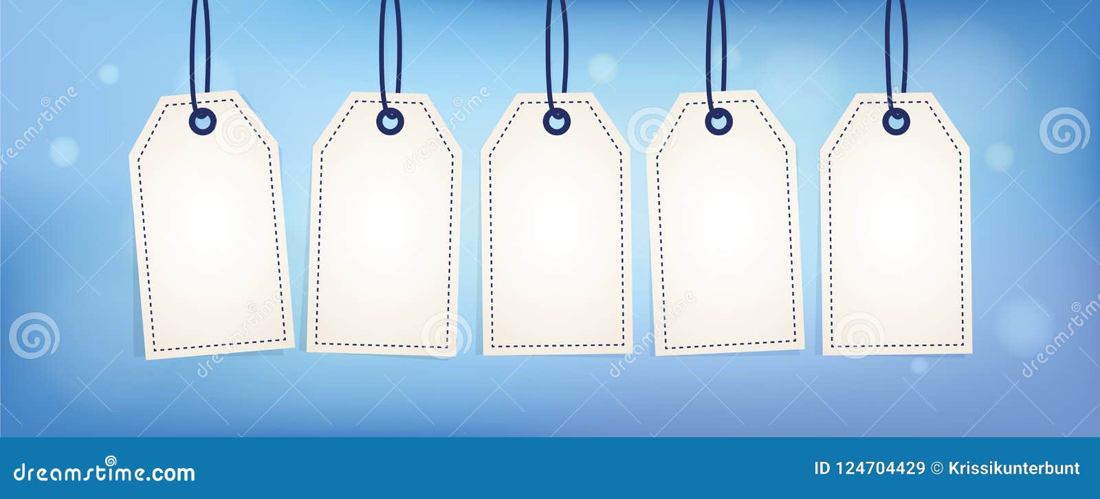 Set of White Labels with Blue Background Stock Vector - Illustration of ...