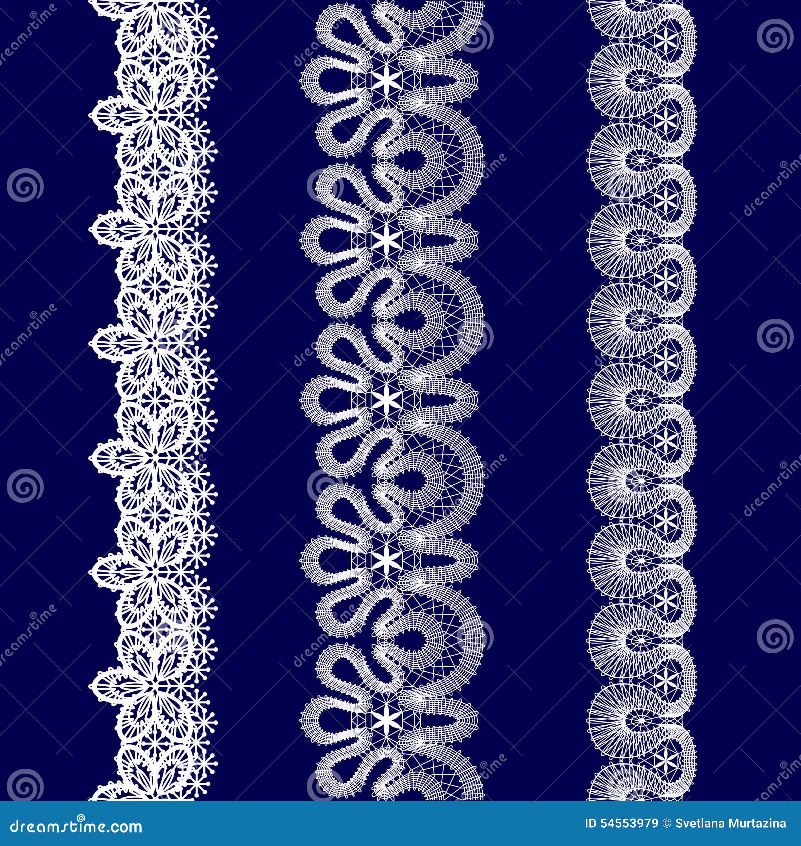Set Of White Lace Ribbons Cartoon Vector | CartoonDealer.com #93262095