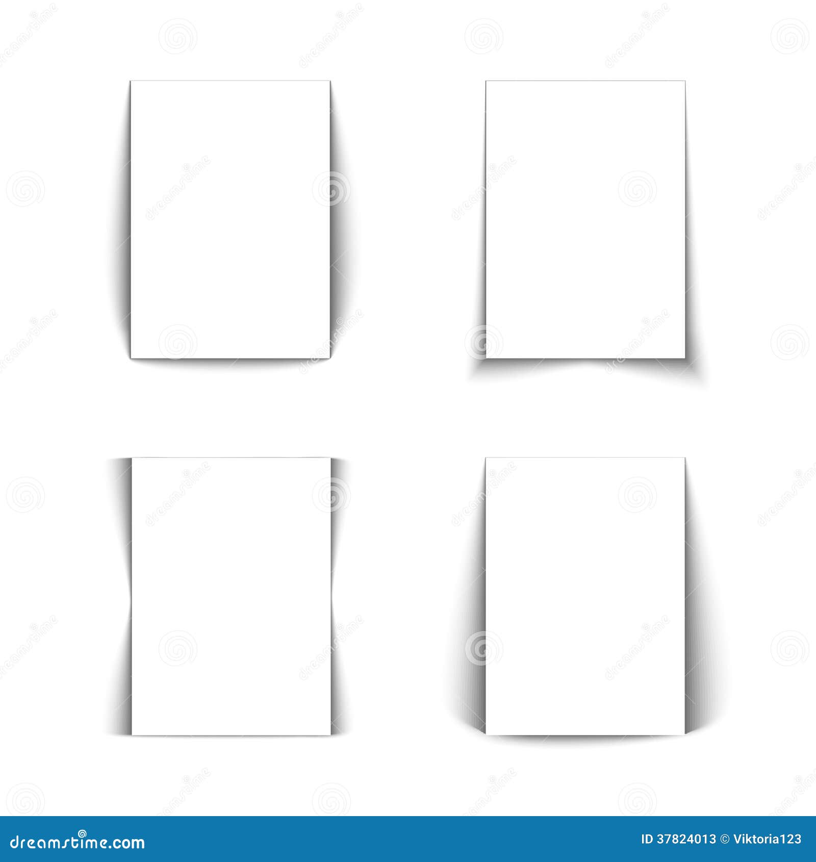 Set of White Lists of Paper . Stock Vector - Illustration of sticky ...