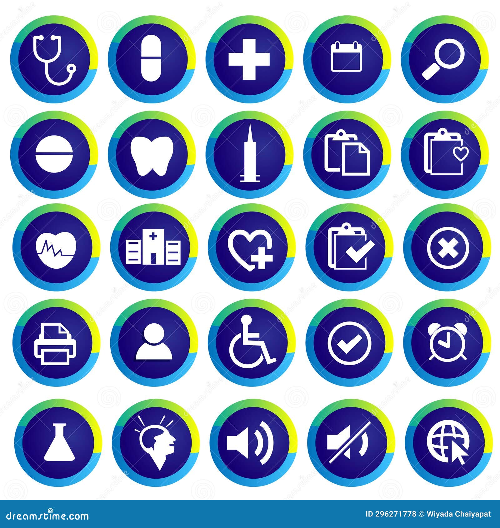 Set of white medical icons stock photo. Image of design - 296271778