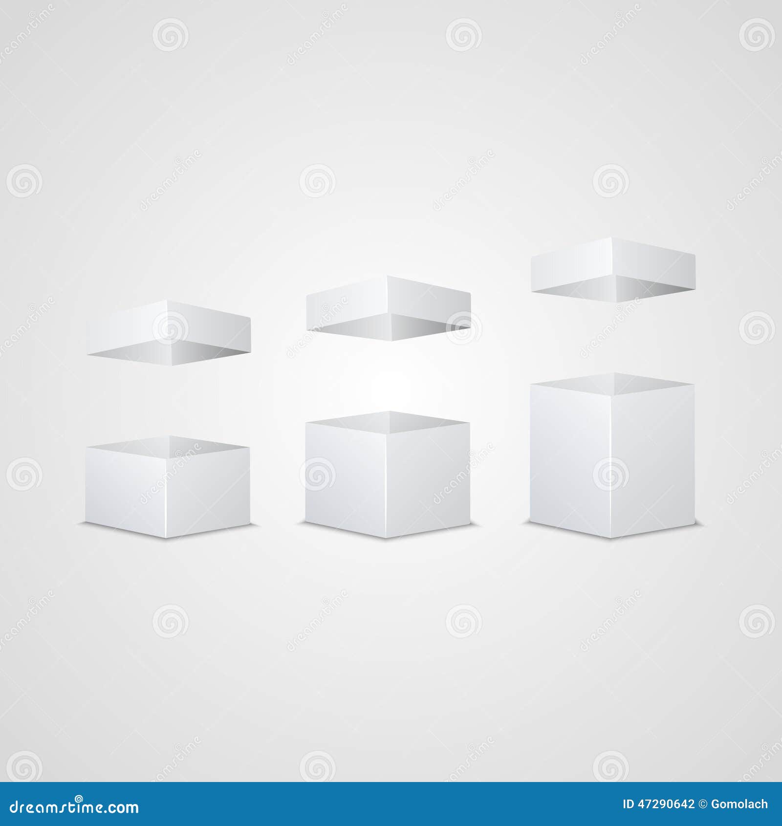 Set of White Open Cartons. . Stock Vector - Illustration of gift ...