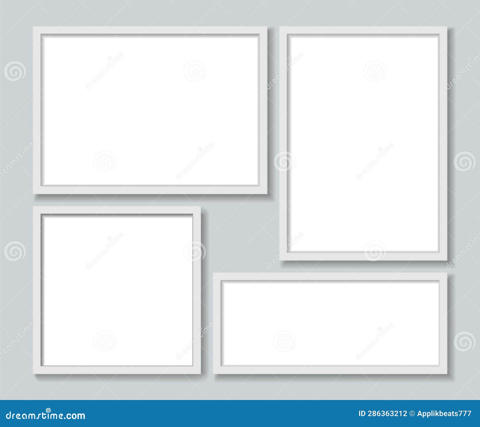 Set White Photo Frames Template. Vector Illustration Stock Vector ...