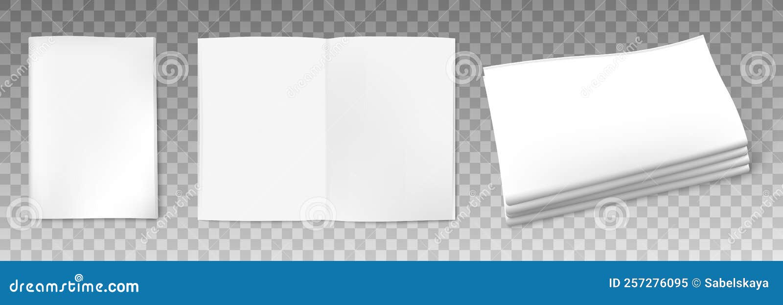Set of White Realistic Empty Newspaper Mockups, Vector Illustration ...