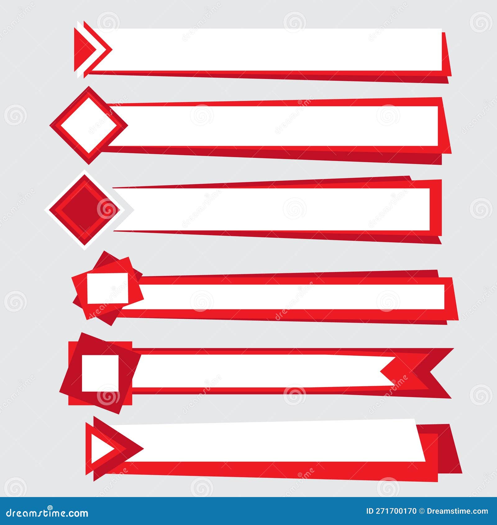 Set of White and Red Paper Labels Stock Illustration - Illustration of ...