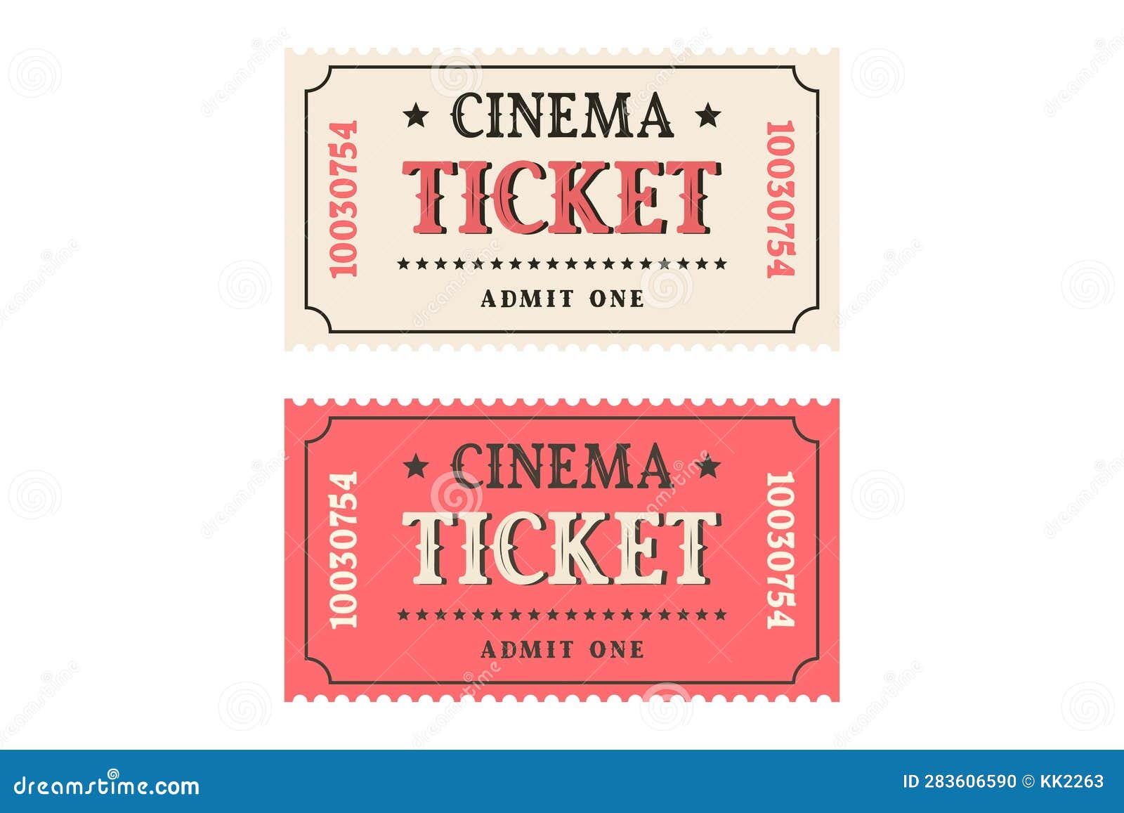 Set of White and Red Tickets Stock Vector - Illustration of tear, entry ...