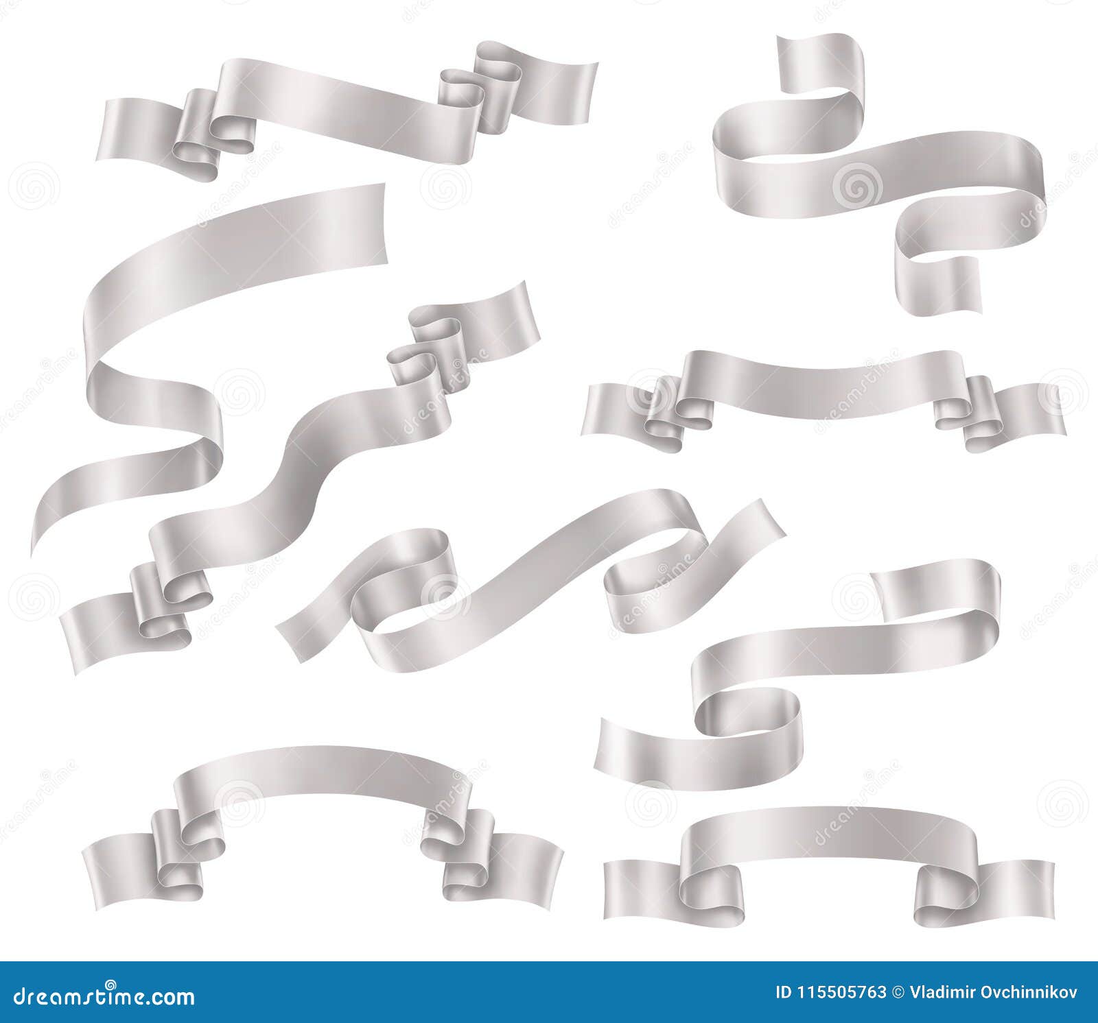 Set of White Ribbons stock vector. Illustration of classic - 115505763