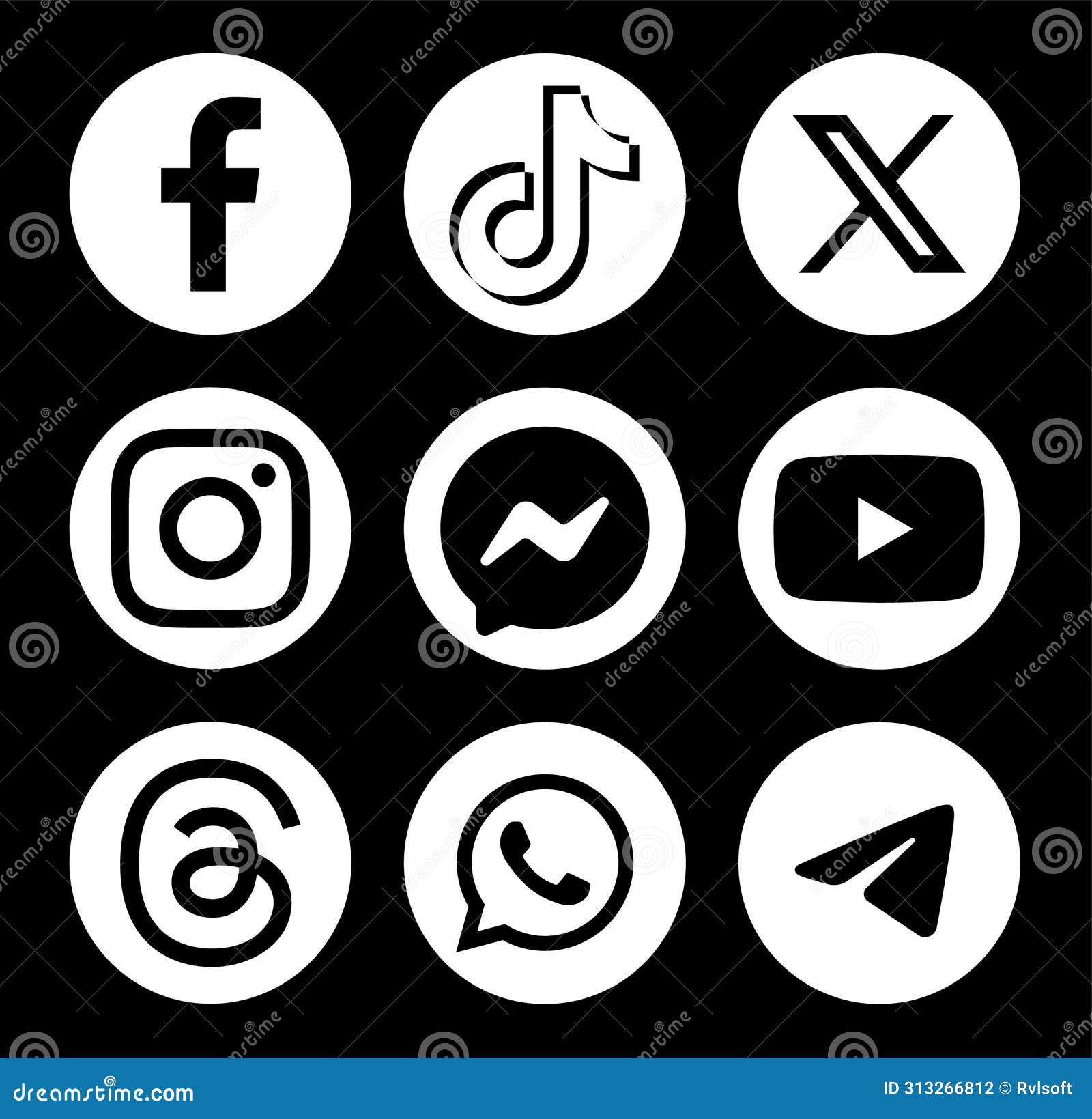 Set Of Facebook, Tiktok, Twitter, Instagram And Youtube Icons. Social ... Set Of Facebook, Tiktok, Twitter, Instagram And Youtube Icons. Social ...