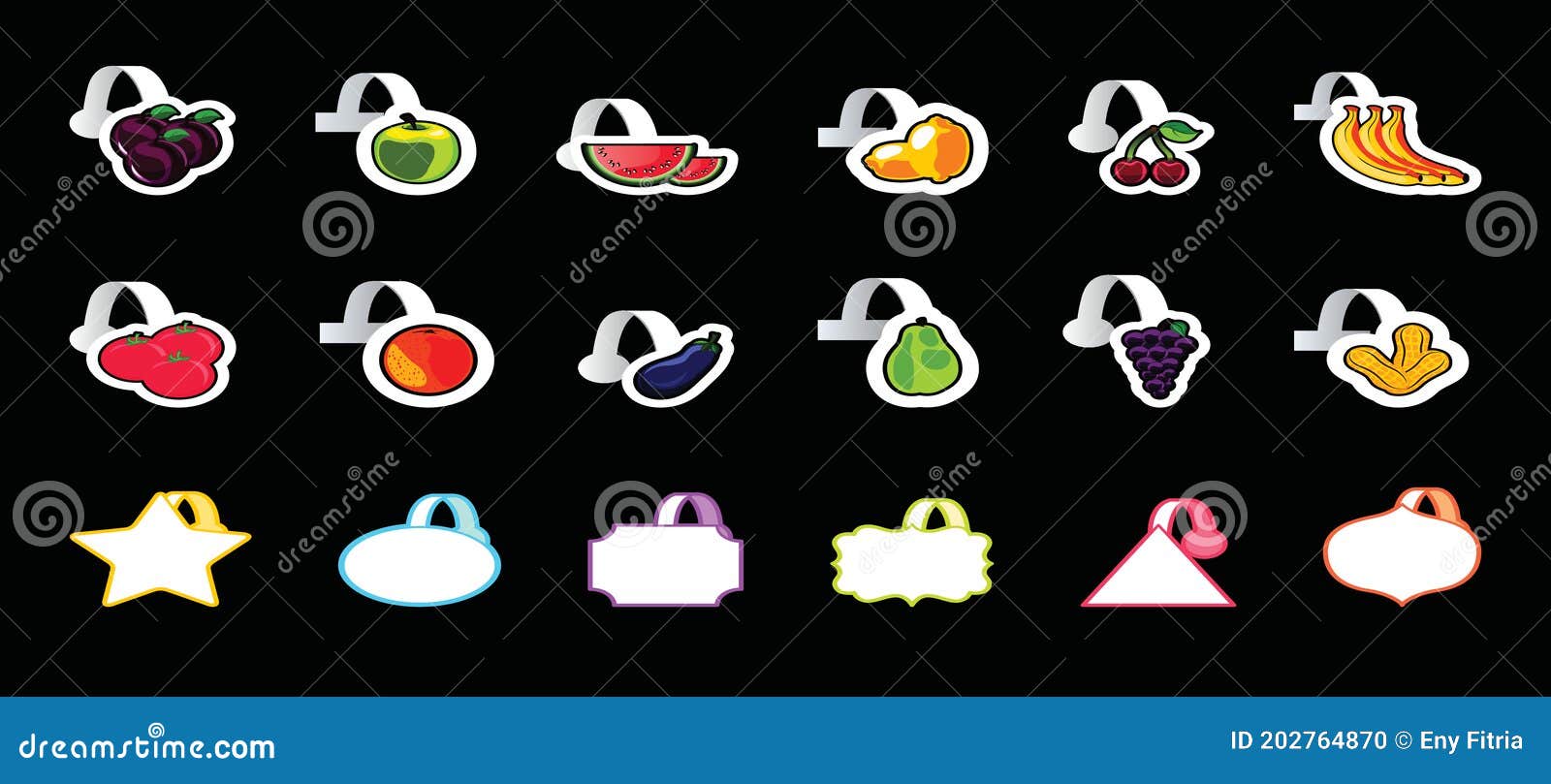 Set of White Round Wobbler Design Template with Various Models. Vector ...