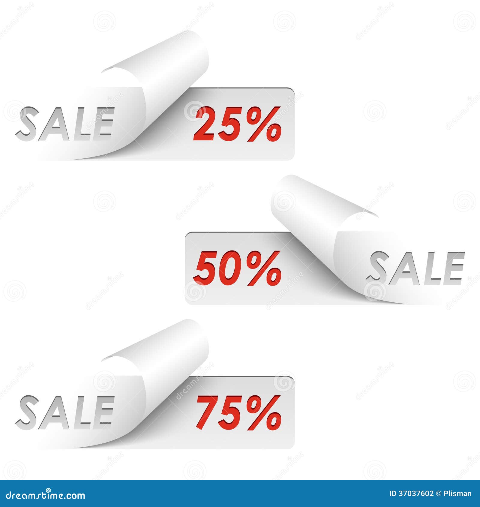Set of White Sample Sale Stickers Stock Vector - Illustration of profit ...