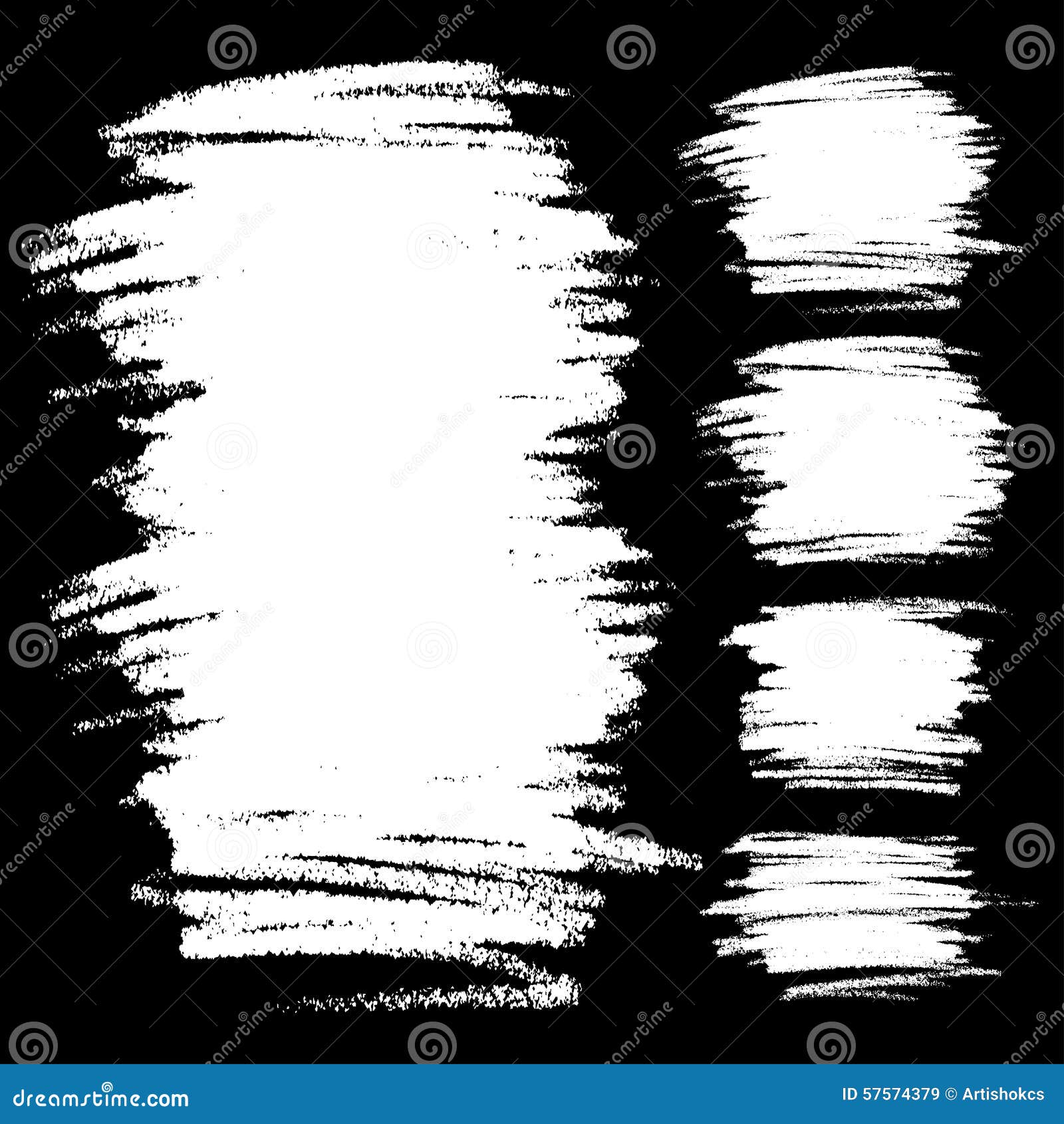 Set of White Scribble Stains Hand Drawn in Pencil Stock Vector ...