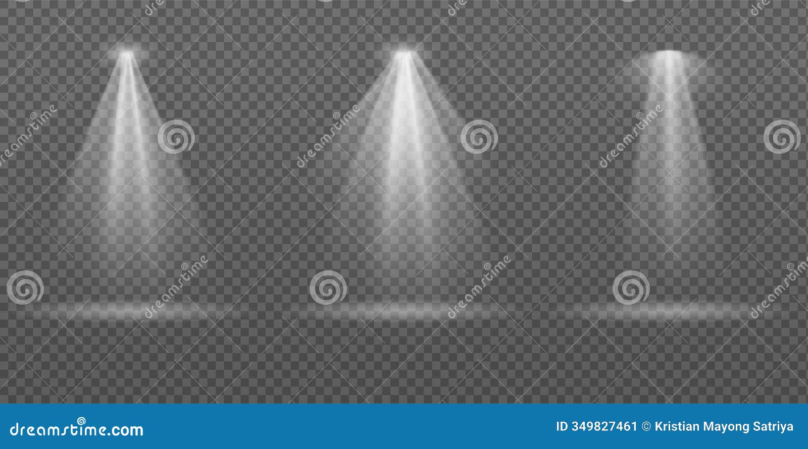 Set of White Spotlight. Light Effect Vector on Transparent Background ...