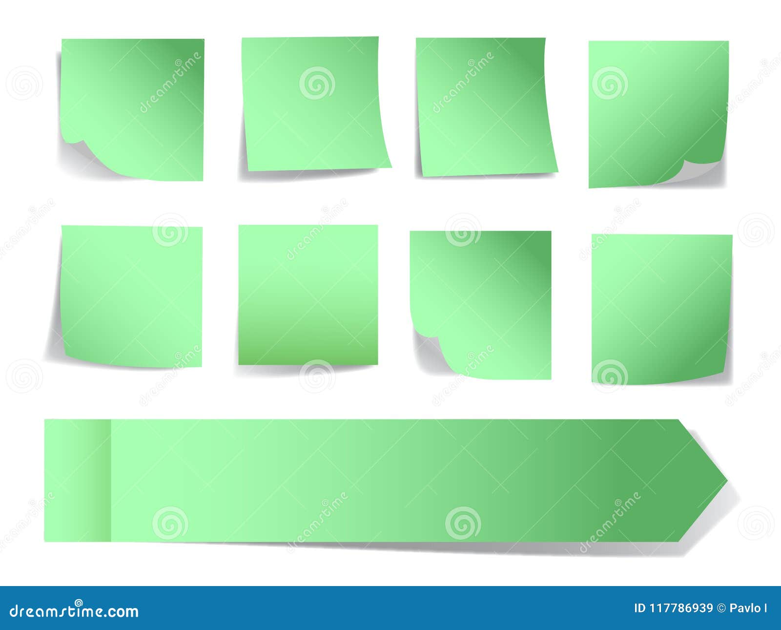 Set White Sticky Papers - Vector Stock Illustration - Illustration of ...