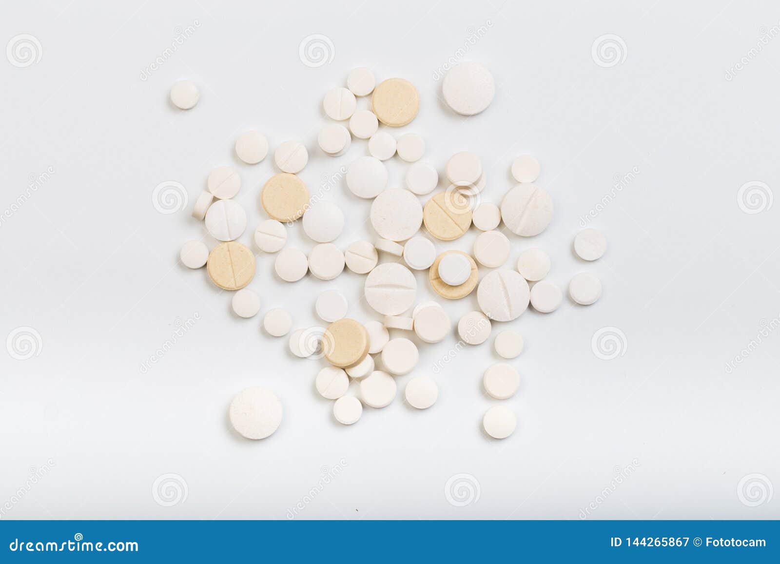 Set of White Tablets on a White Background Stock Image - Image of ...