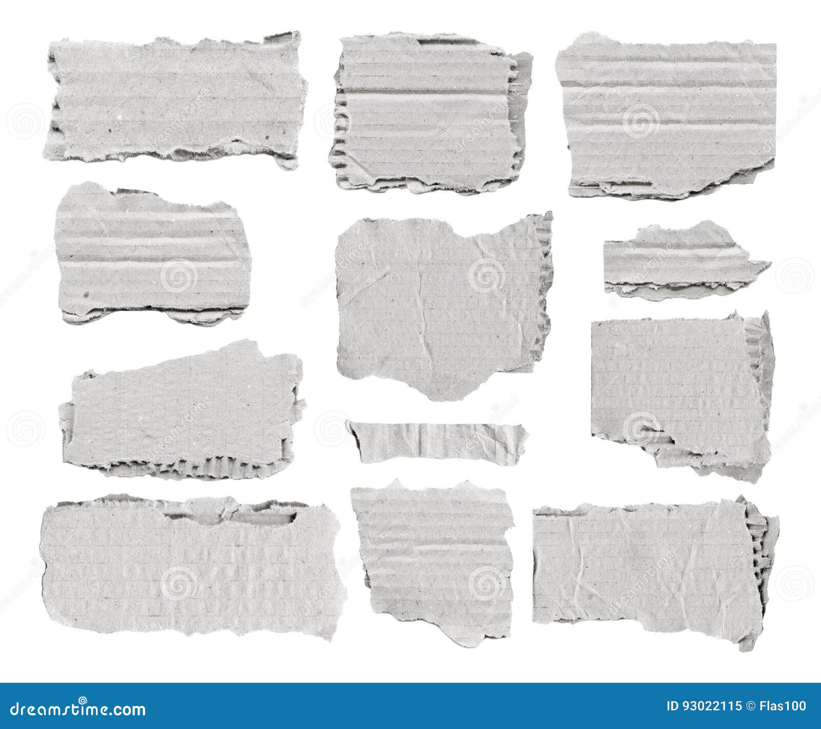Set of White Torn Paper Pieces for Notes. Stock Image - Image of worn ...
