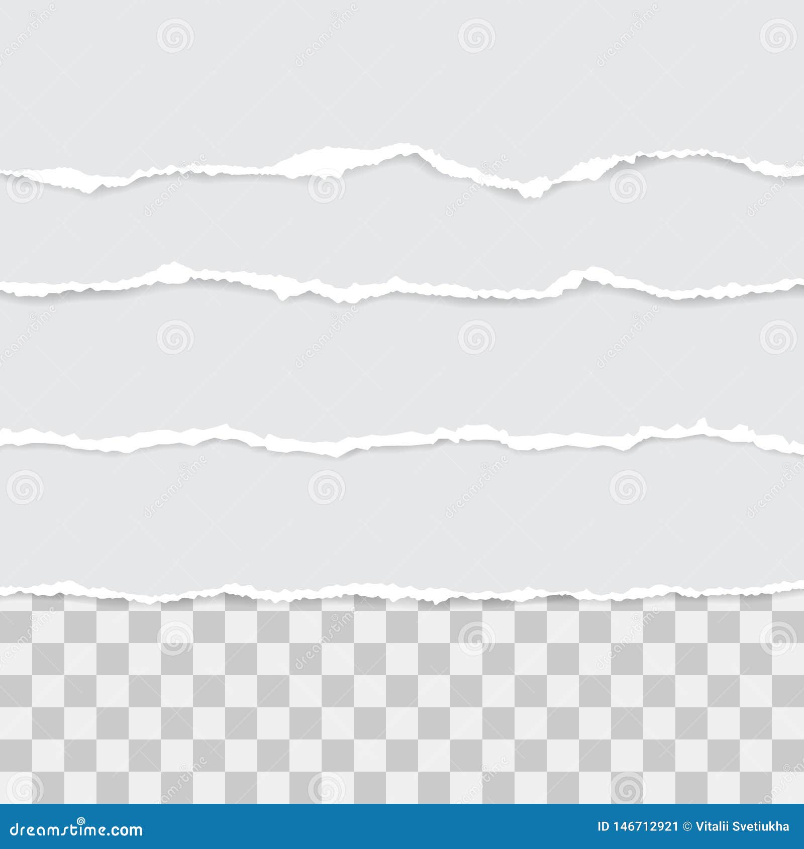 Set of White Torn Paper. Vector Illustration with Shadows Stock Vector ...