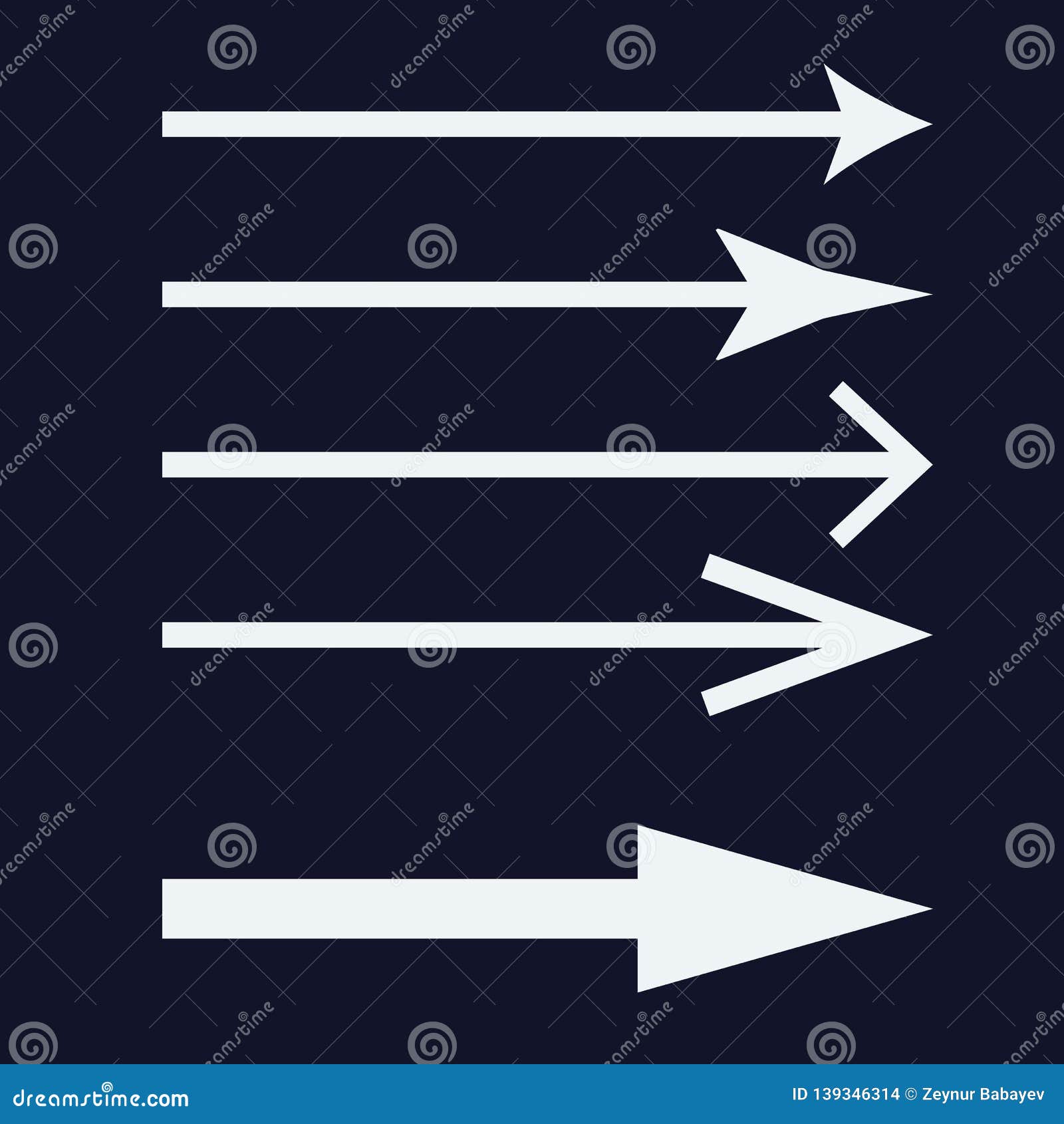 Set of White Vector Arrows Icon. Vector Illustration. Stock Vector ...