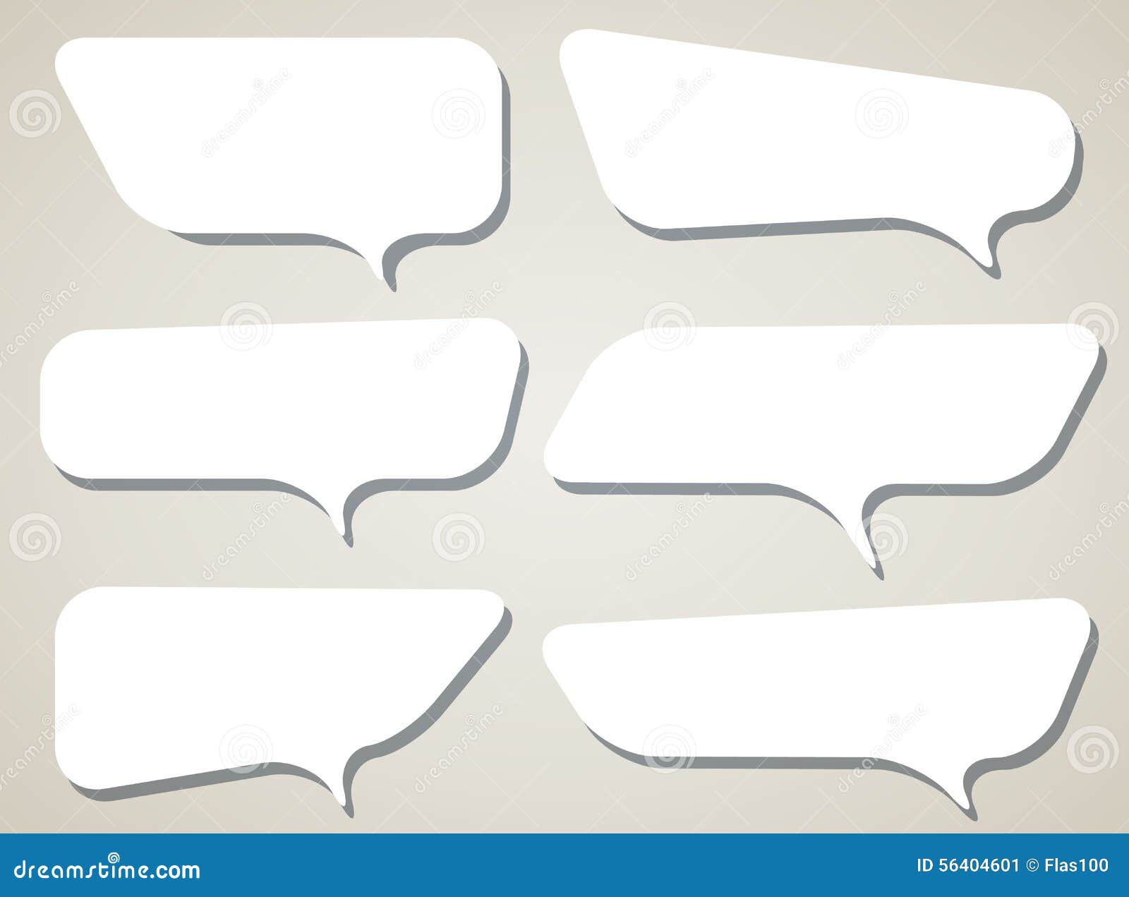 Set of White Vector Speech Bubble with Shadow on Stock Vector ...