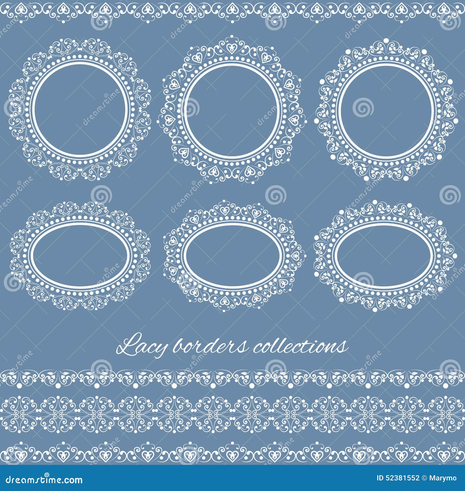 Set of White Vintage Elegant Lacy Borders and Frames Stock Vector ...