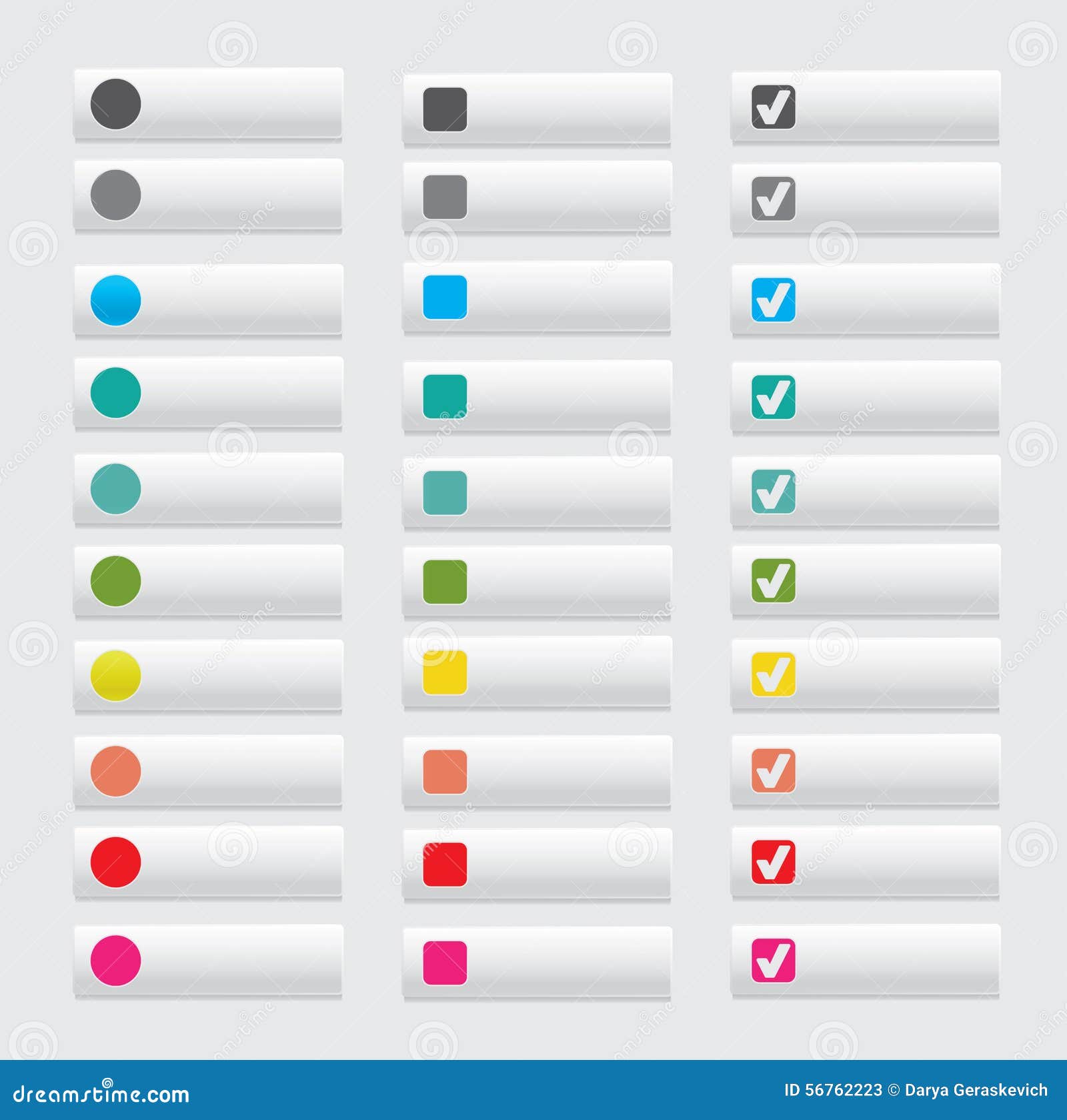 Set of white web buttons stock vector. Illustration of collection ...