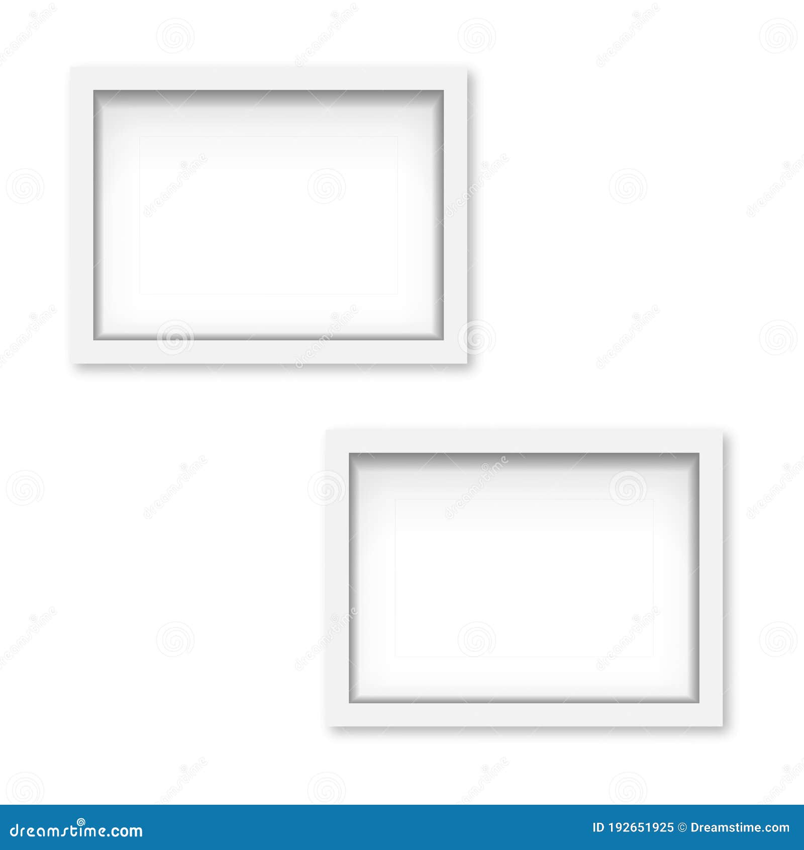 Set of White Wooden Photo Frames with Soft Shadow. Vector Stock Vector ...