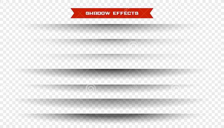 Set of Wide Linear Shadow on Transparent Background Design Stock Vector ...