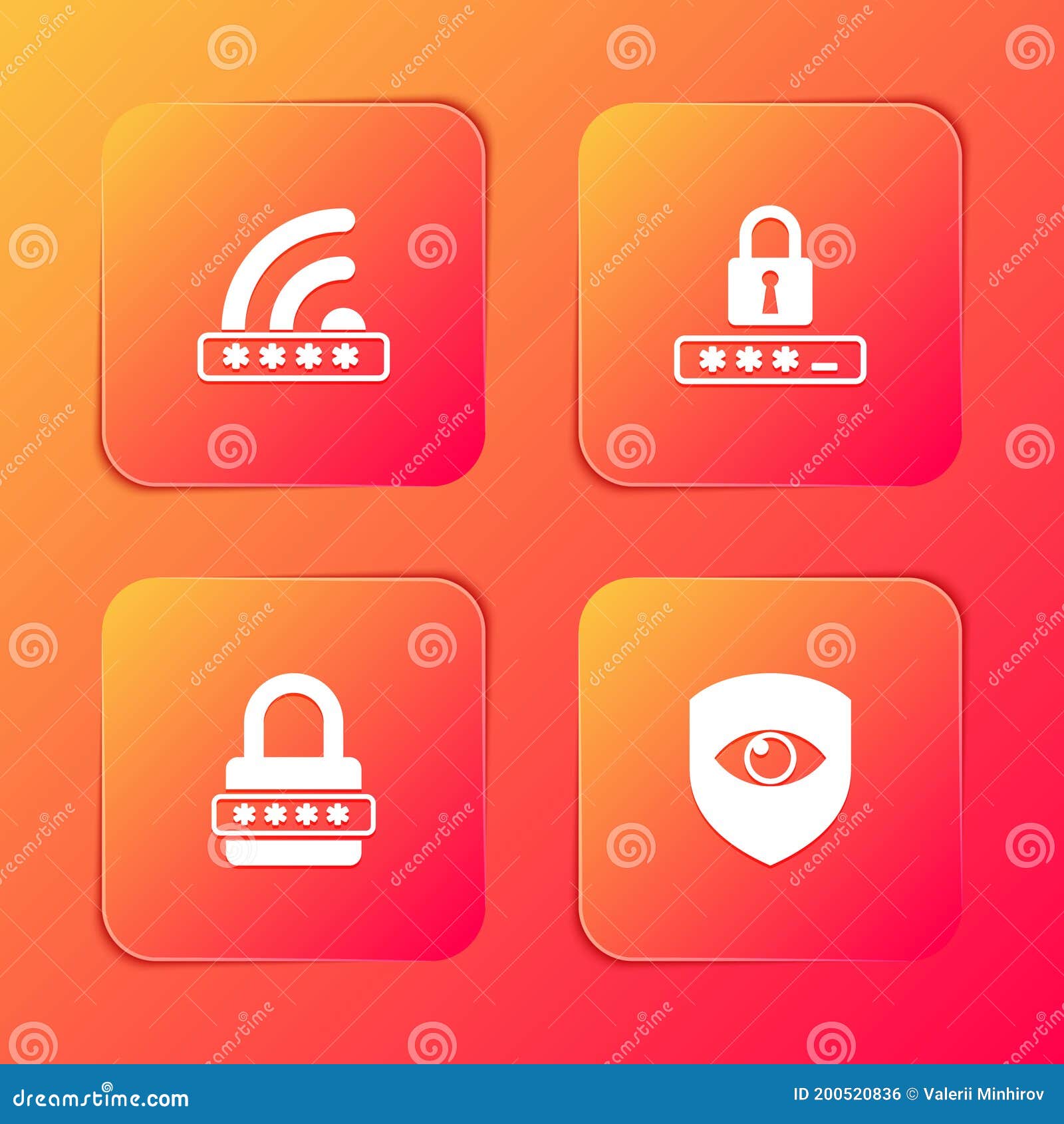 Locked Password Fields - Vector Icons - Isolated On Transparent ...