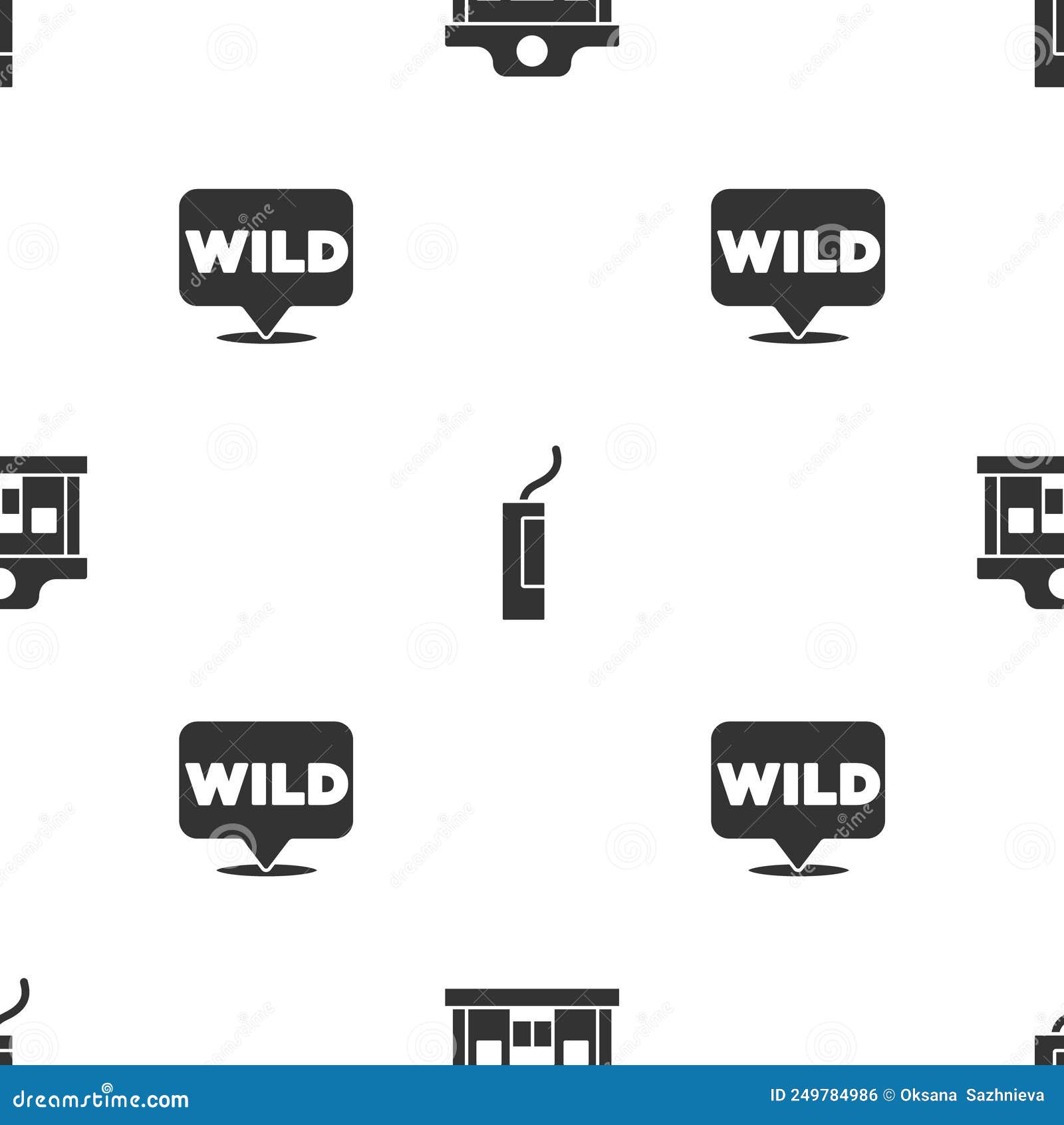 Set Wild West Saloon, Dynamite Bomb and Pointer To Wild on Seamless ...