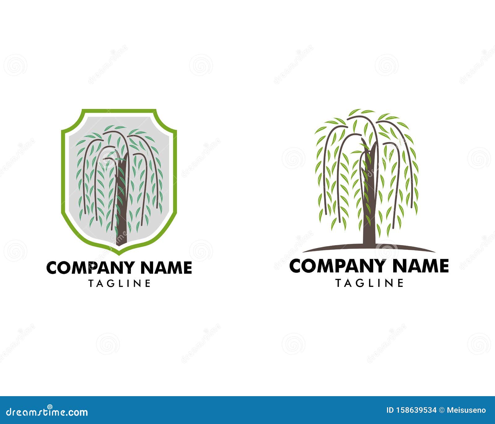 Set of Willow Tree Symbol Logo Vector Stock Vector - Illustration of ...