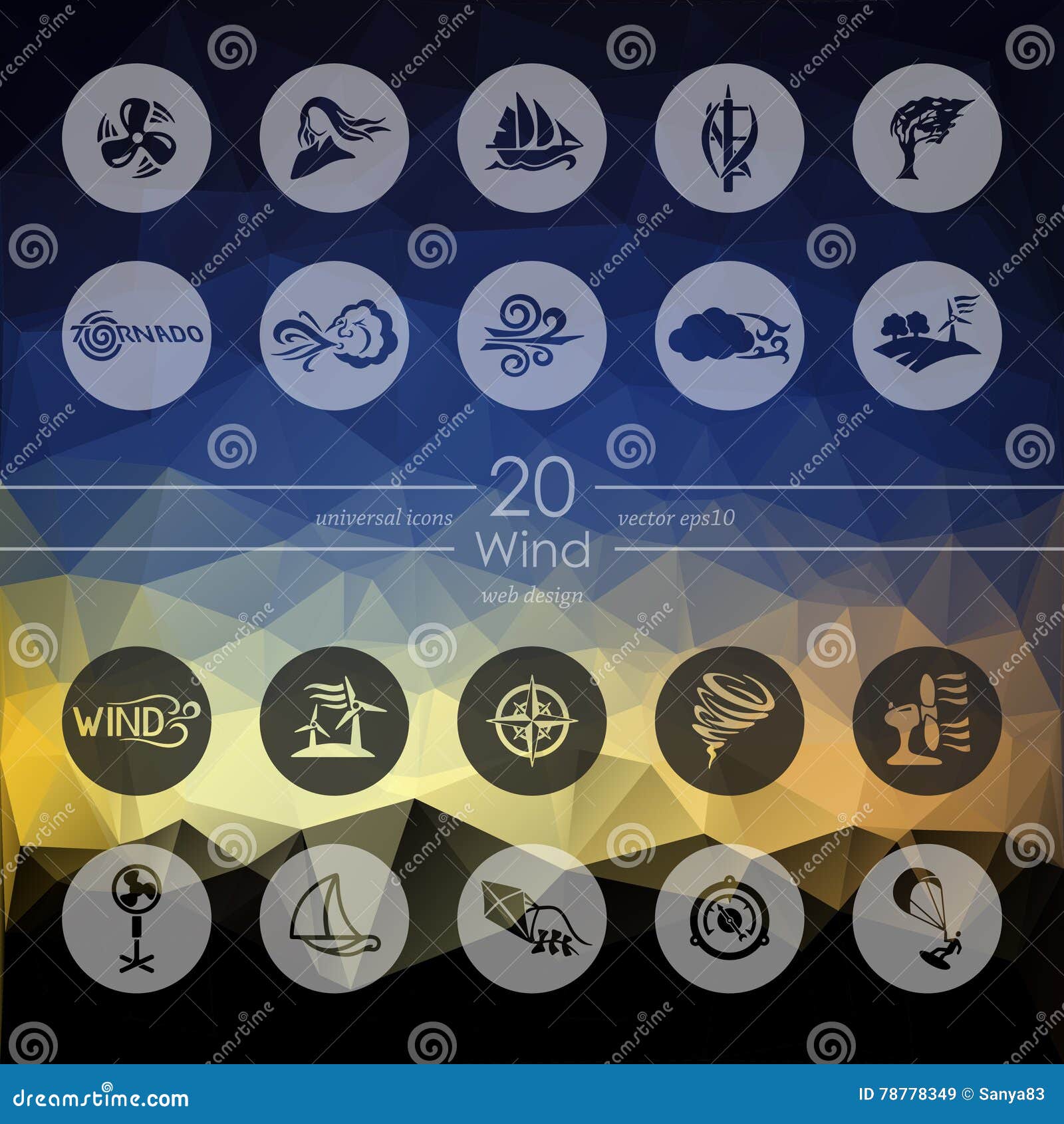 Set of wind icons stock vector. Illustration of monsoon - 78778349