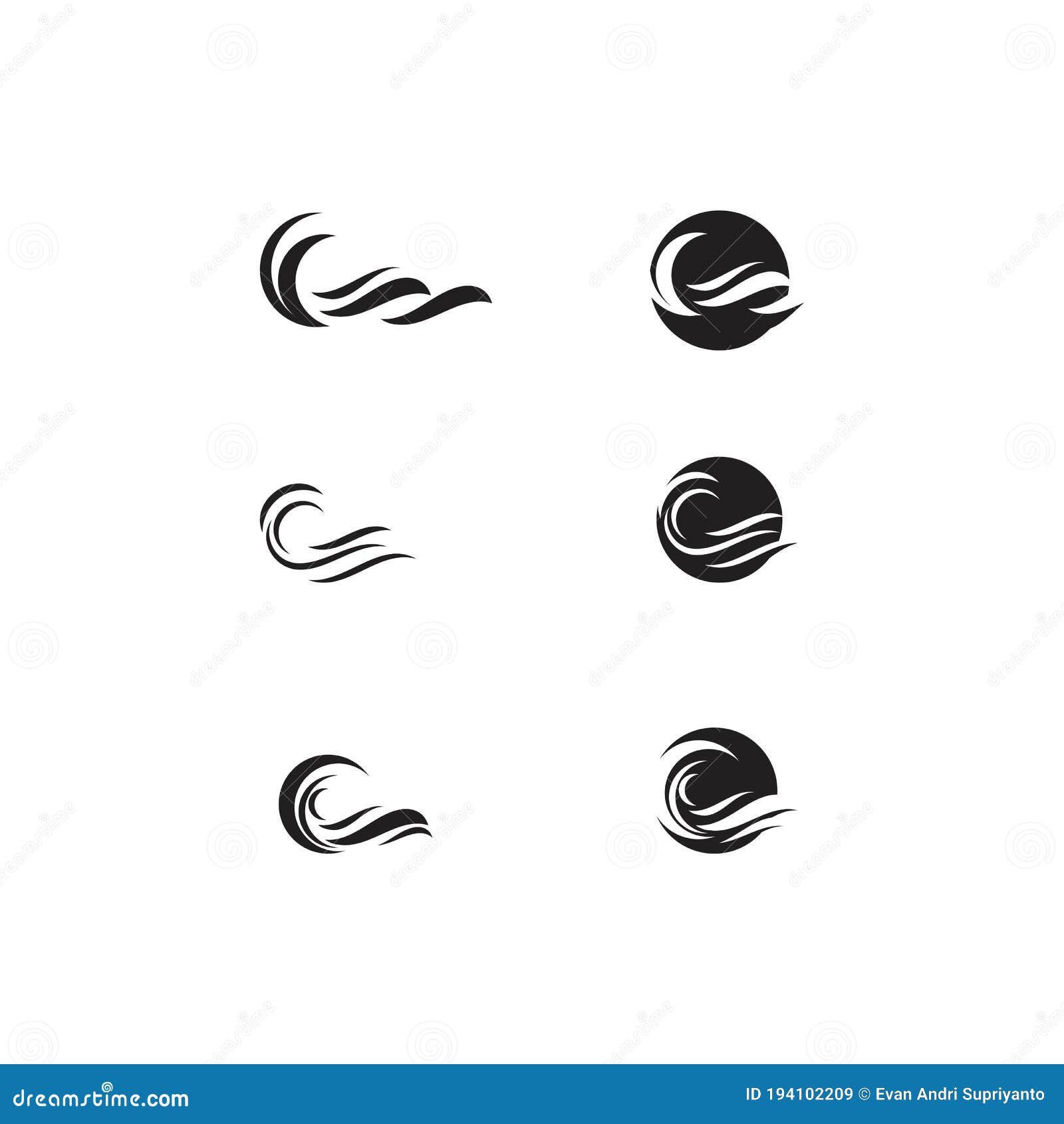 Wind Logo Concept On Black Design Background Stock Image ...