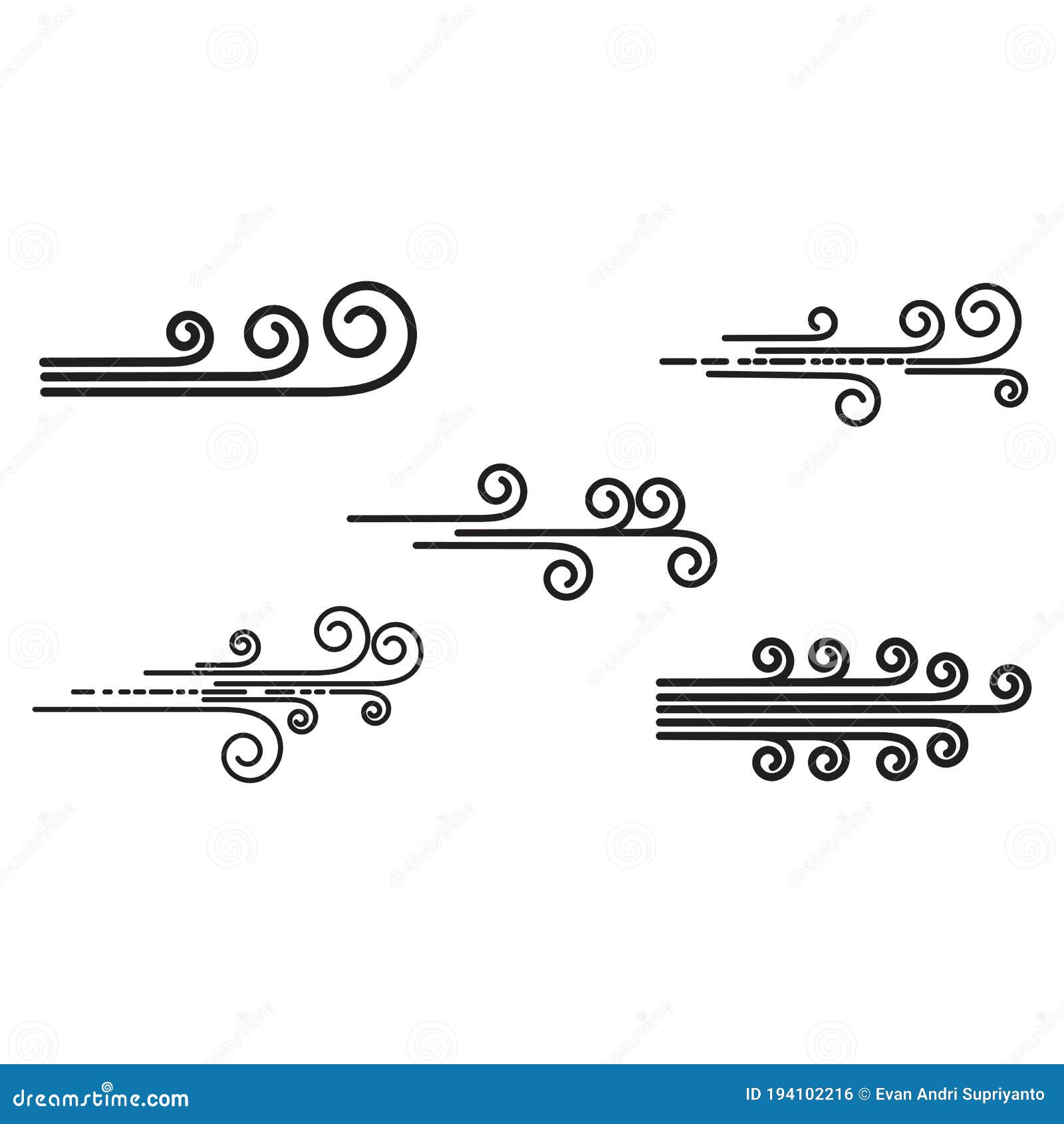 Set Wind Logo Template Vector Symbol Stock Vector - Illustration of ...