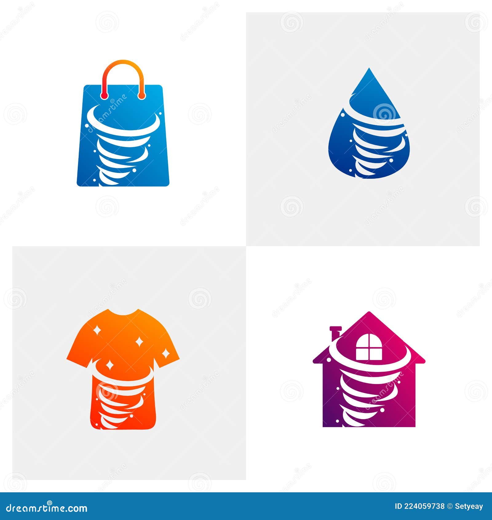 Set of Wind Logo Vector Template, Creative Wind Logo Design Concepts ...