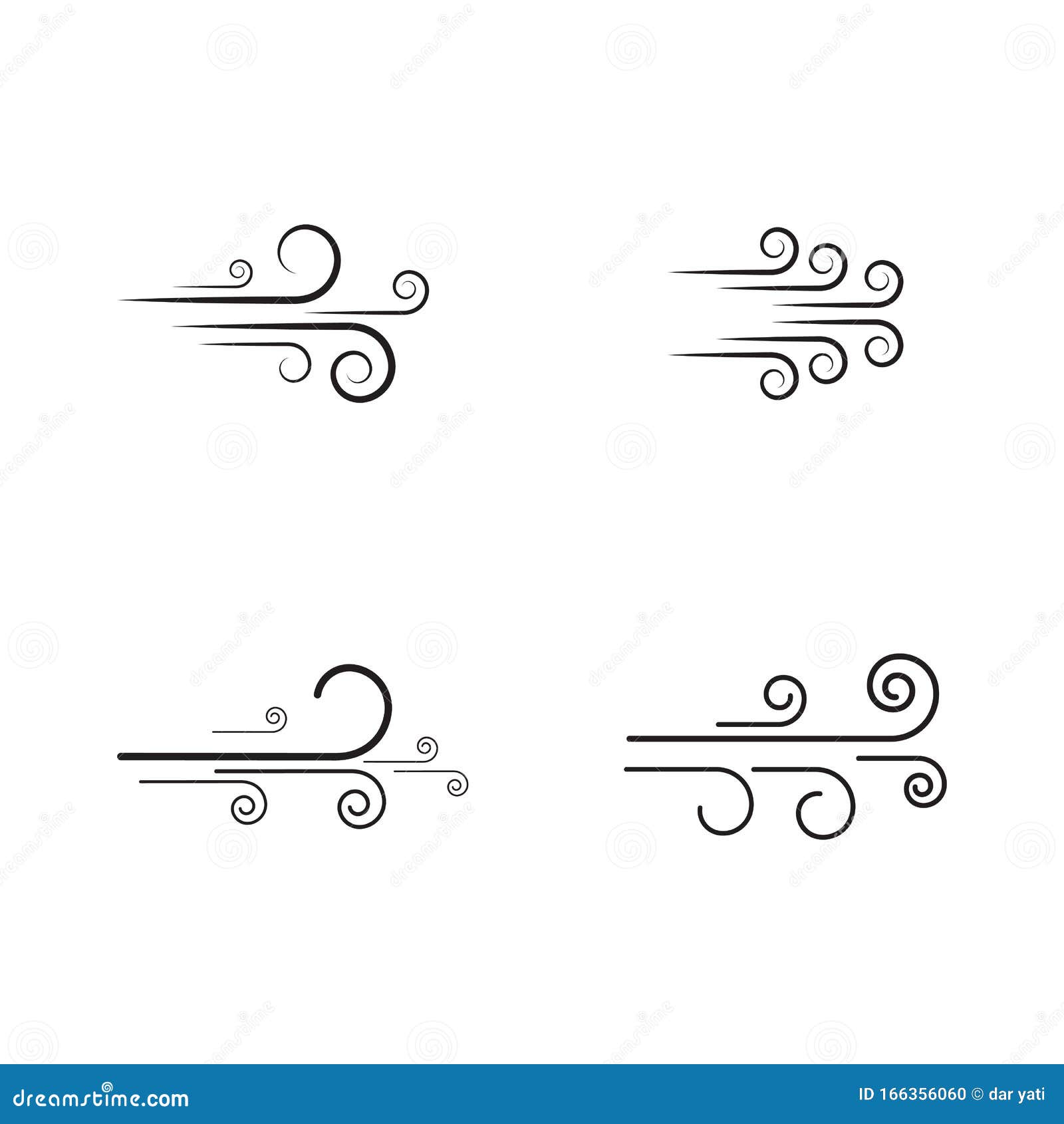 Set of Wind Vector Icon Design Illustration Stock Vector - Illustration ...