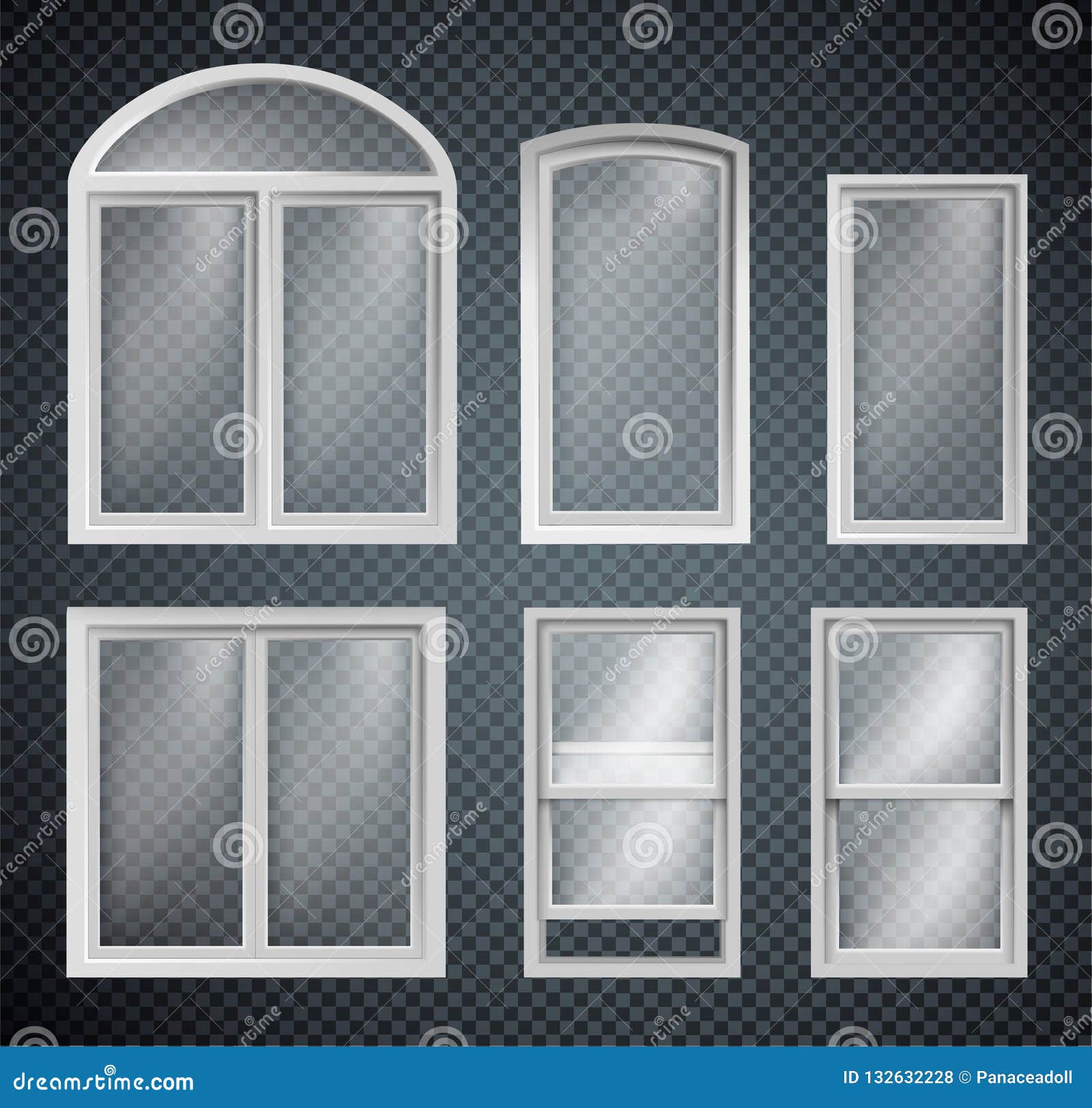 Set of Window Frames Isolated on Transparent Background Stock ...