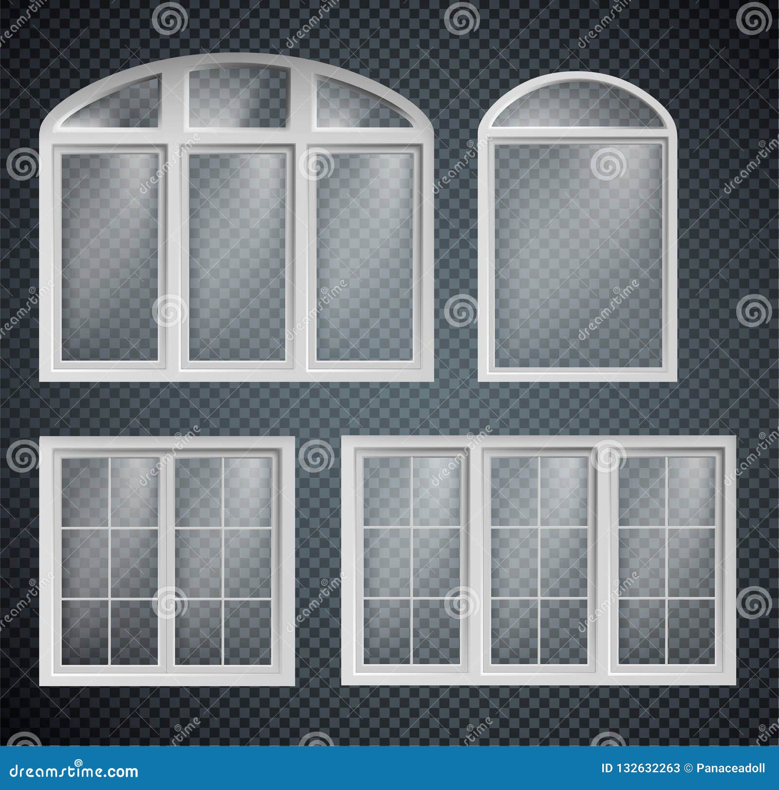 Set of Window Frames Isolated on Transparent Background Stock ...