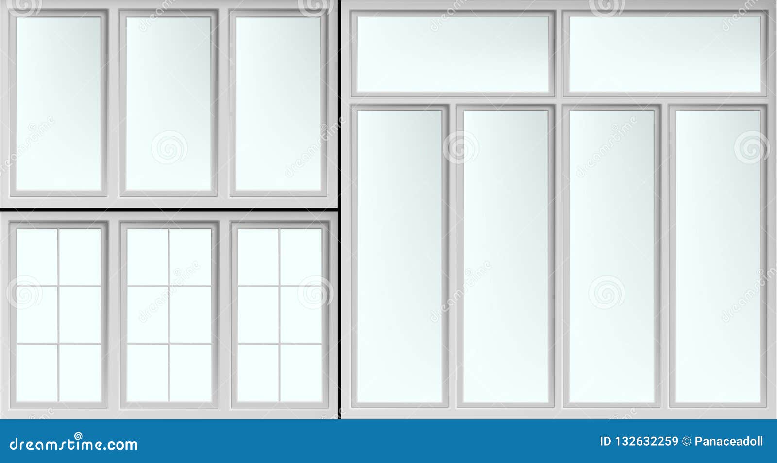 Set of Window Frames Isolated on Transparent Background Stock ...