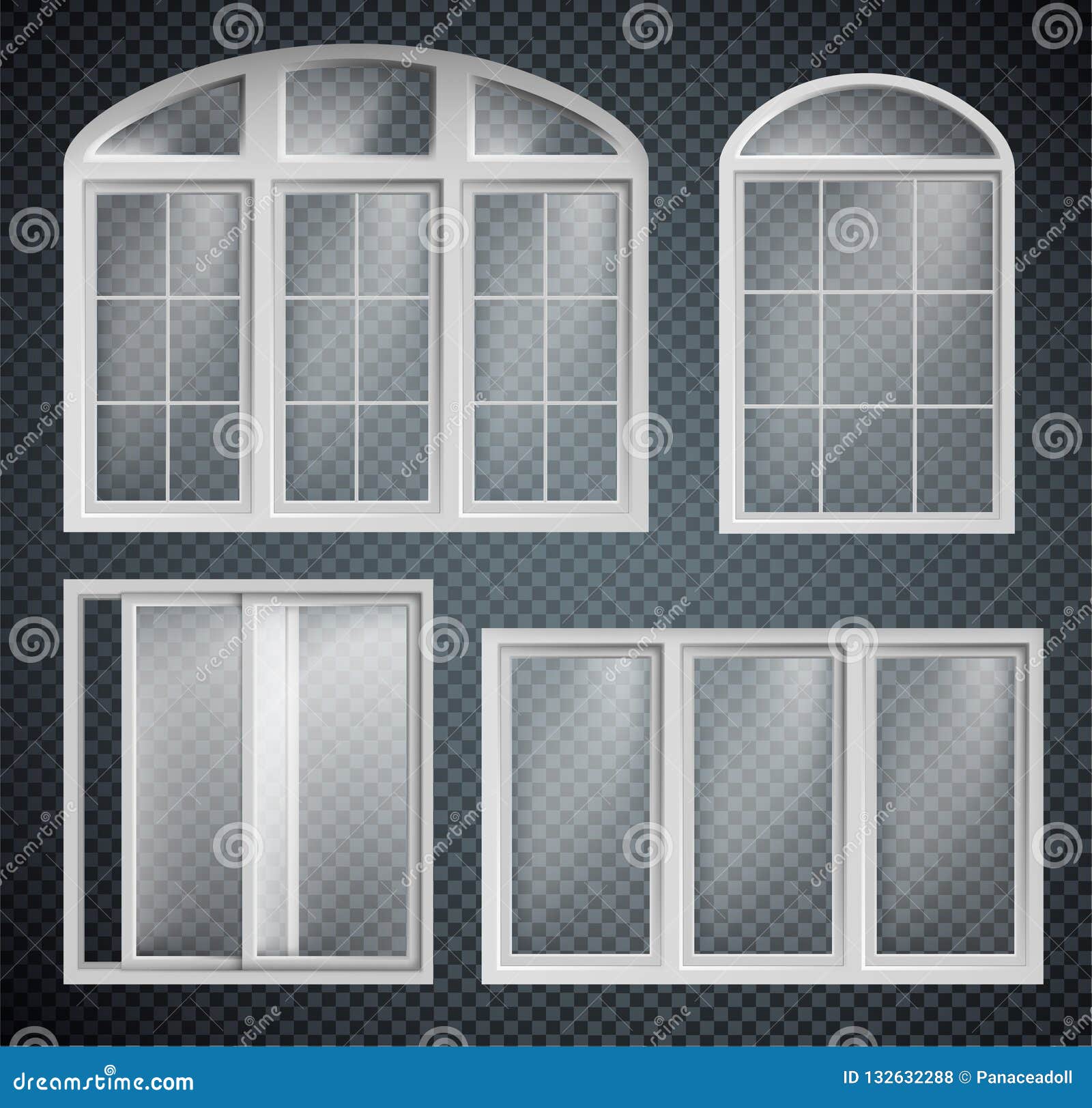 Set of Window Frames Isolated on Transparent Background Stock ...