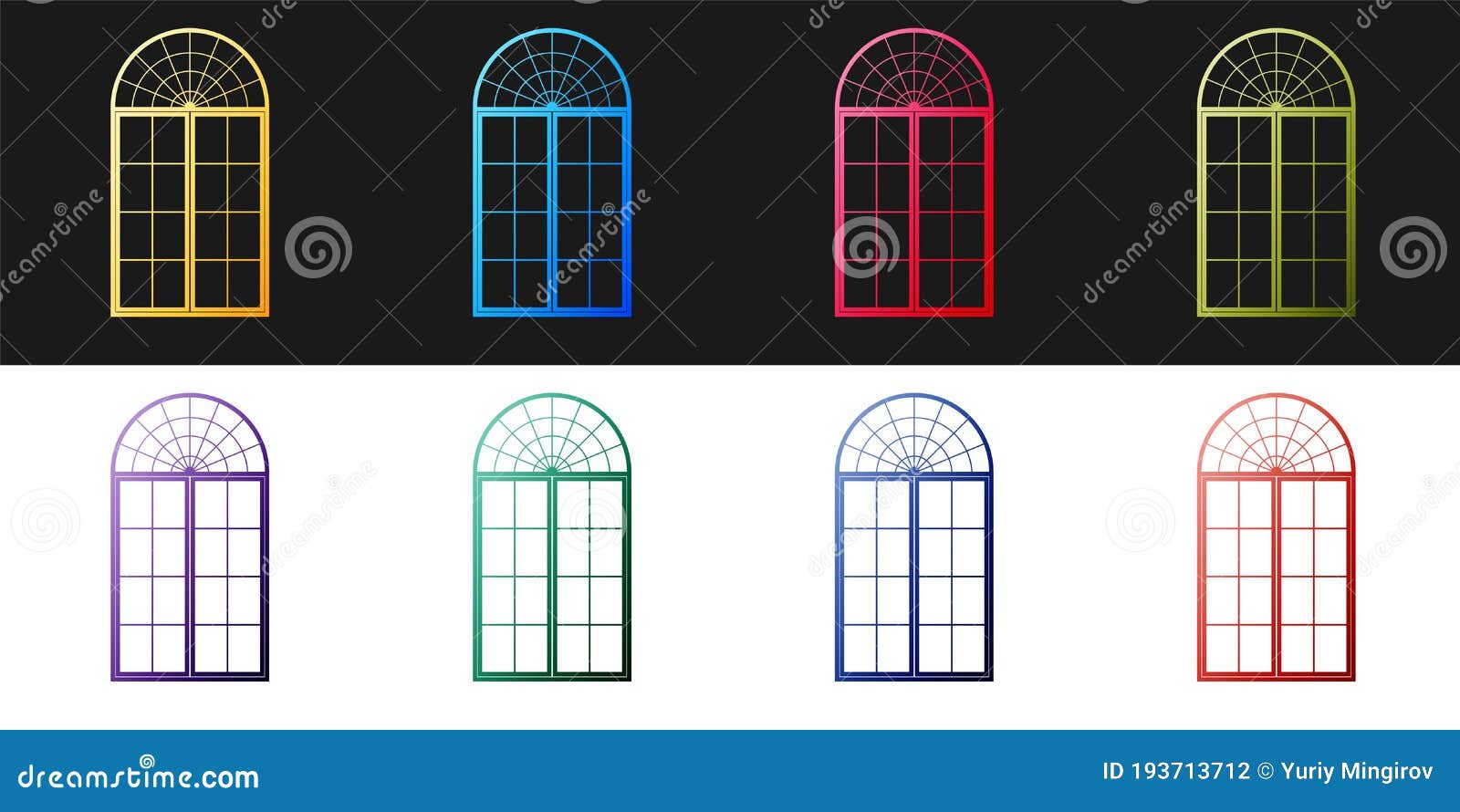 Set Window Icon Isolated on Black and White Background. Vector Stock ...
