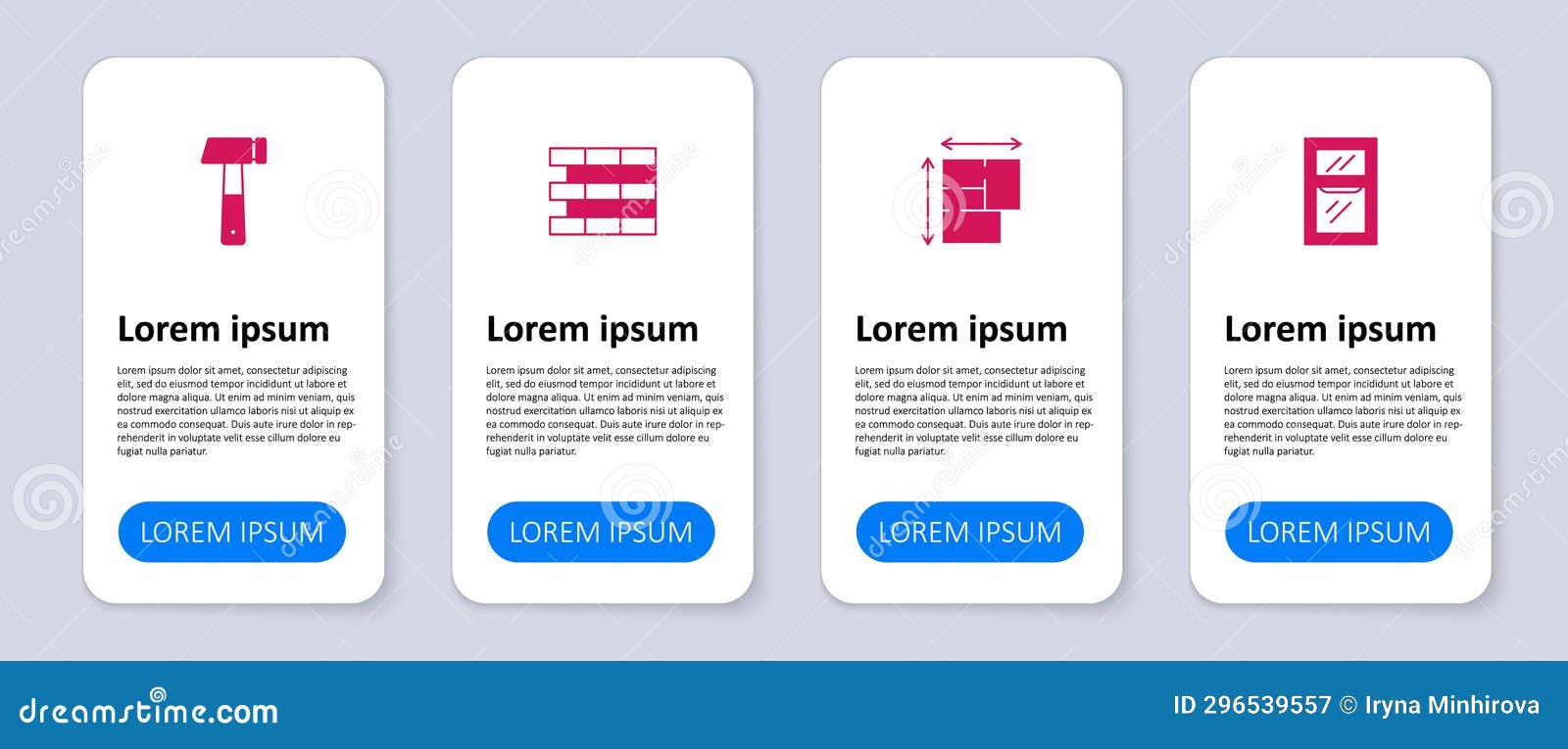 Set Window in Room, House Plan, Bricks and Hammer. Business Infographic ...