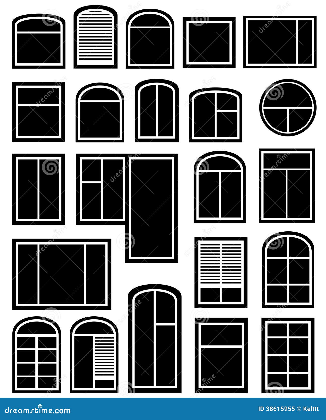 Set Window Silhouette Cartoon Vector | CartoonDealer.com #38615955
