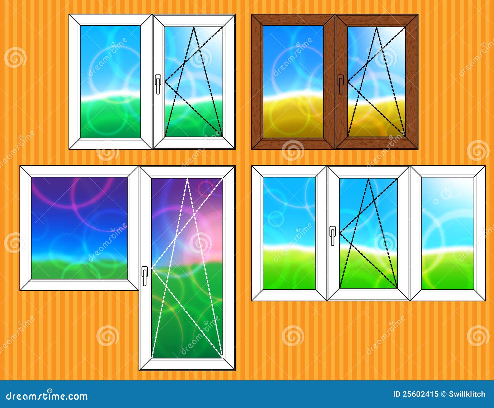 Set of window templates stock vector. Illustration of cloud - 25602415