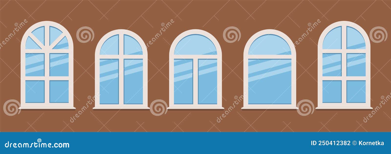 Set Windows in White Frames. Round Windows Icon. Collection Various ...