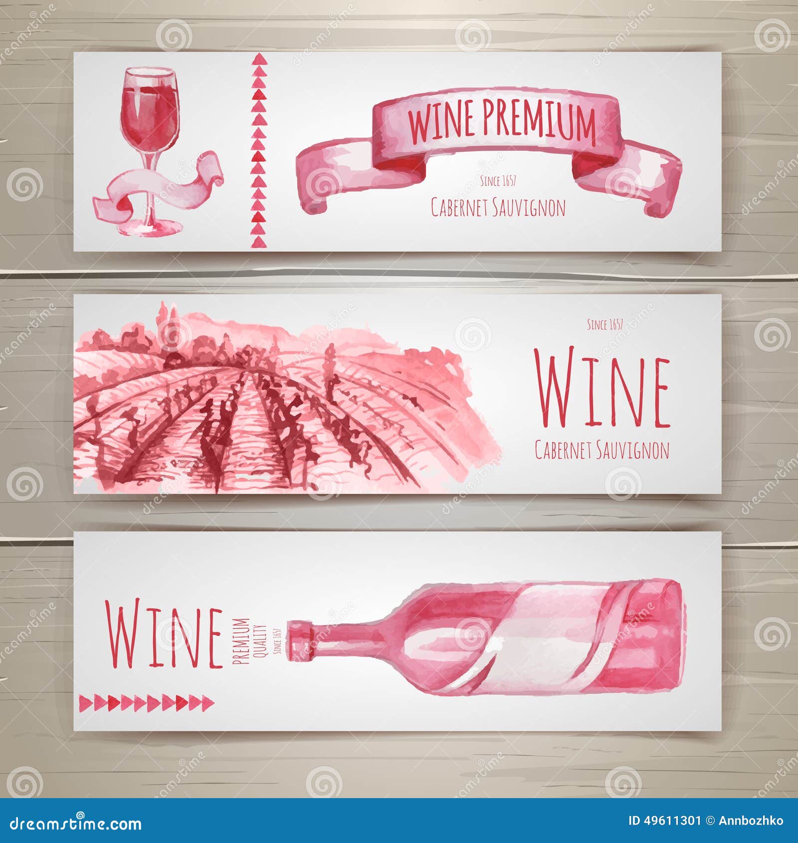 Set of Wine Banners and Labels Design Stock Vector - Illustration of ...