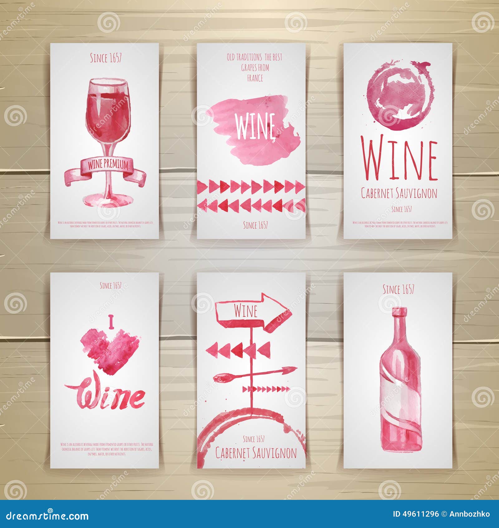 Set of Wine Cards and Labels Design Stock Vector - Illustration of ...