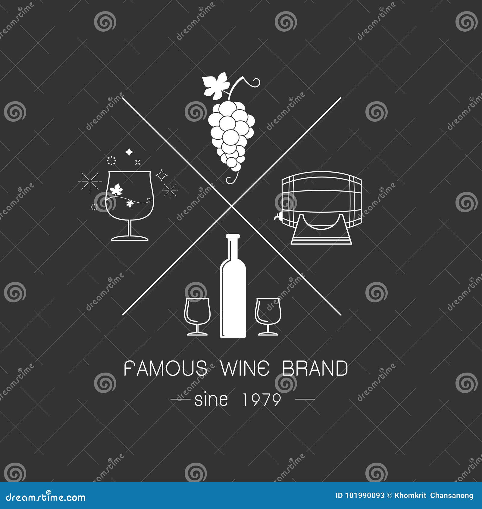 Emblems and logos of wine stock vector. Illustration of food - 101990093
