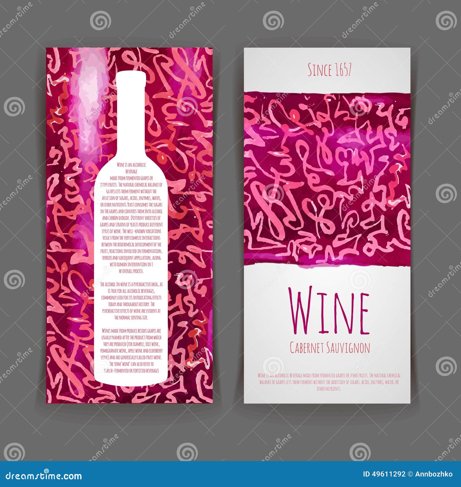 Set of Wine Labels. Watercolor Background Stock Vector - Illustration ...