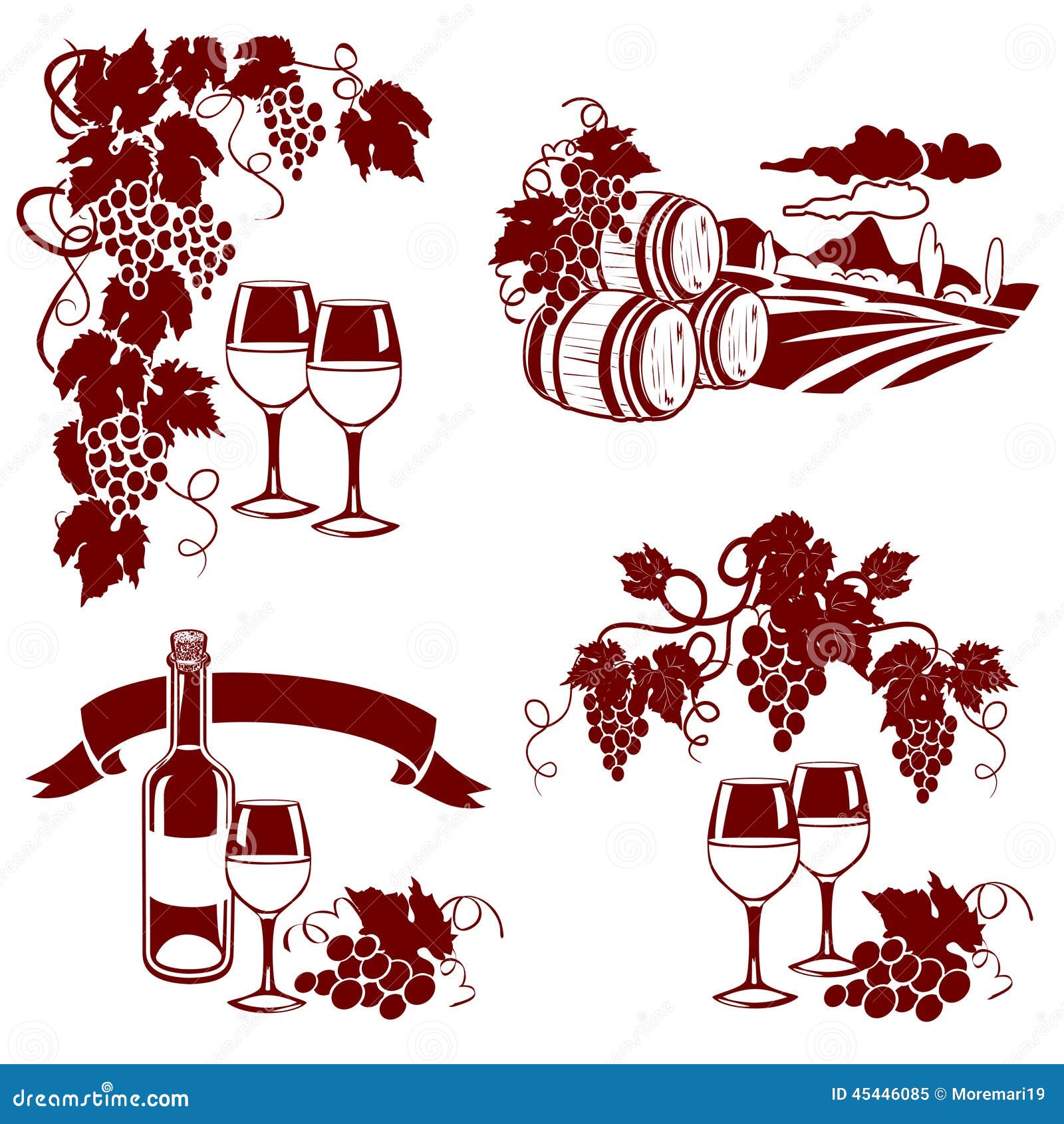 Wine Logos In Blurred Circles Backgrounds Vector Illustration ...