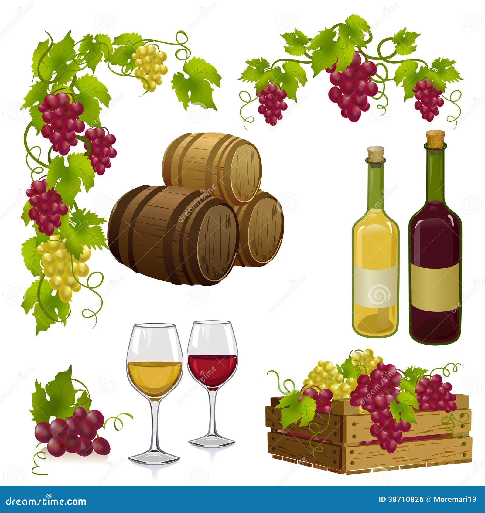 Set for winemaking stock vector. Illustration of green - 38710826