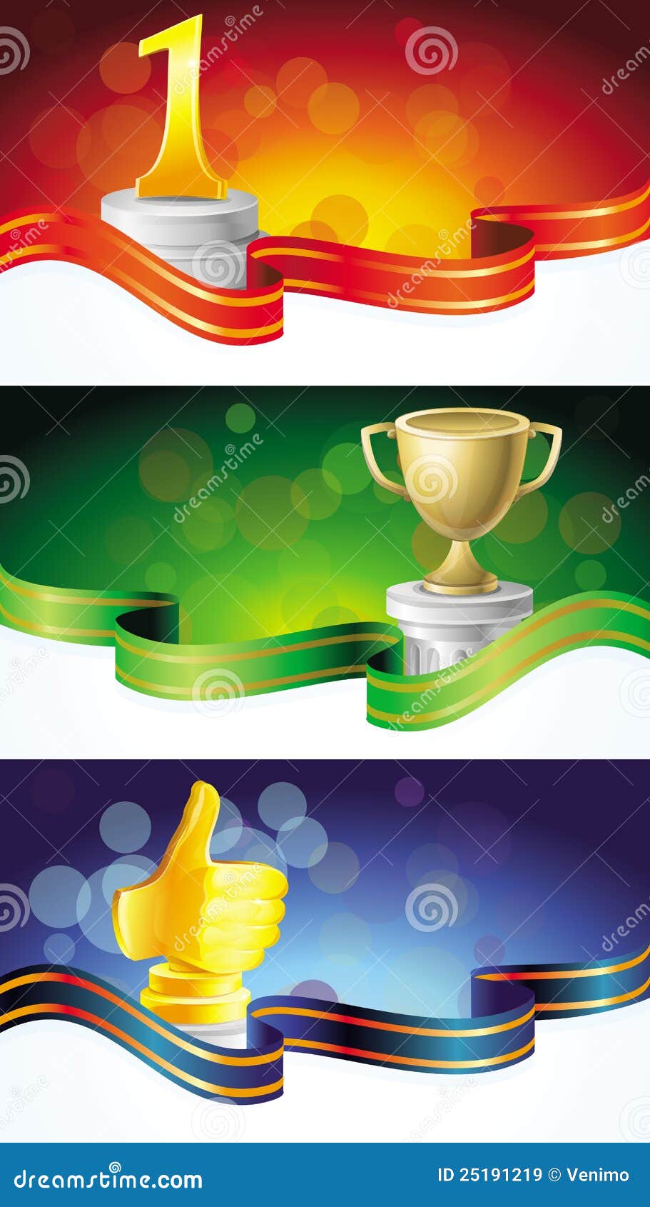 Set with winner banners stock illustration. Illustration of light ...