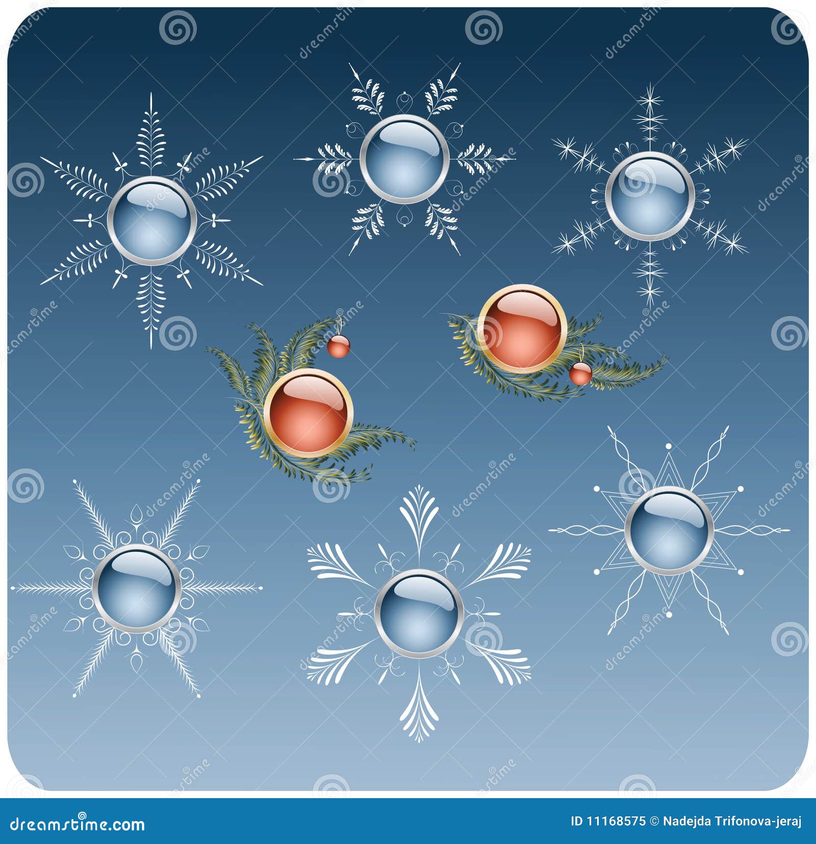 Set of winter buttons stock vector. Illustration of push - 11168575